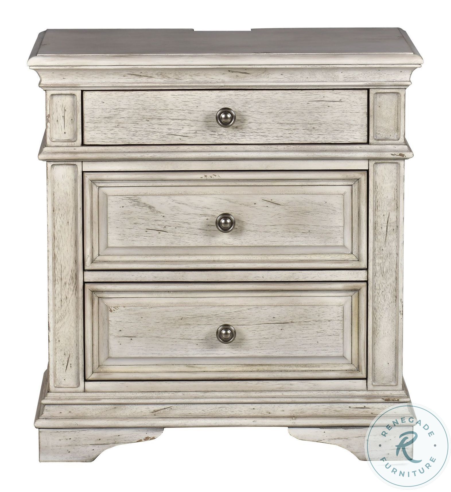 Highland Park Distressed Rustic Ivory Nightstand from Steve Silver ...
