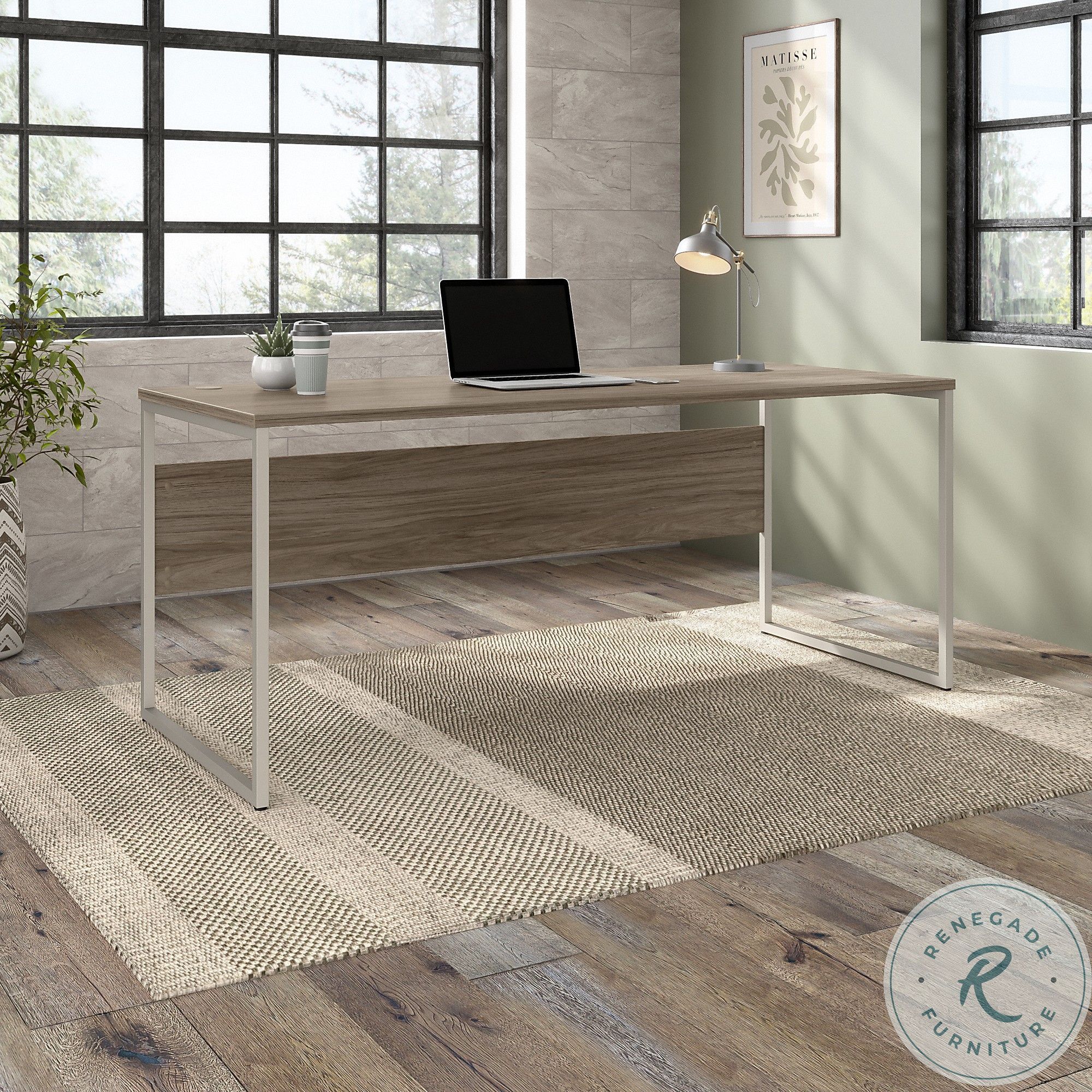 Hybrid Modern Hickory 72" Medium Computer Home Office Set from Bush ...