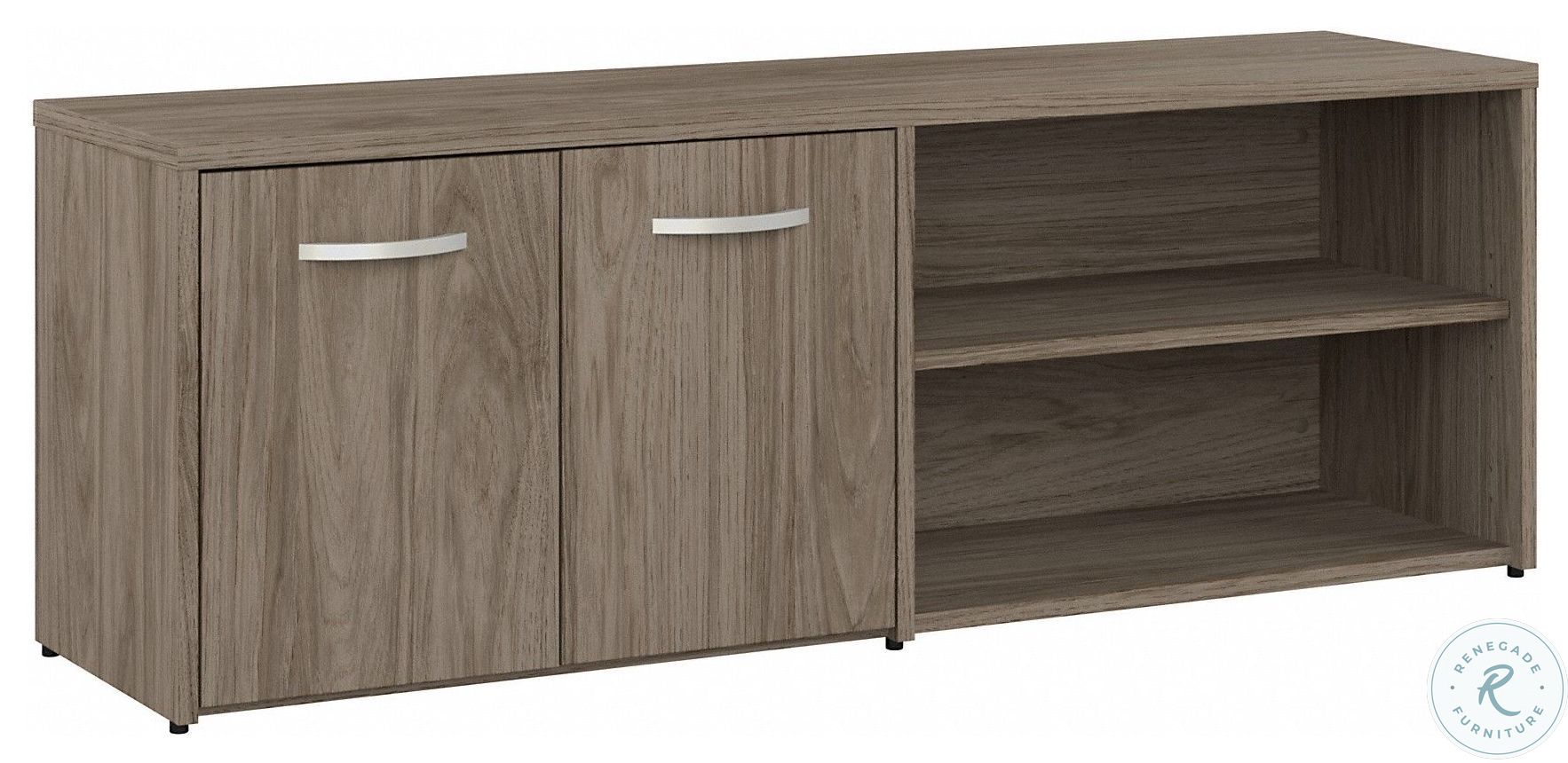 Hybrid Modern Hickory Low Storage Cabinet with Doors and Shelves From ...