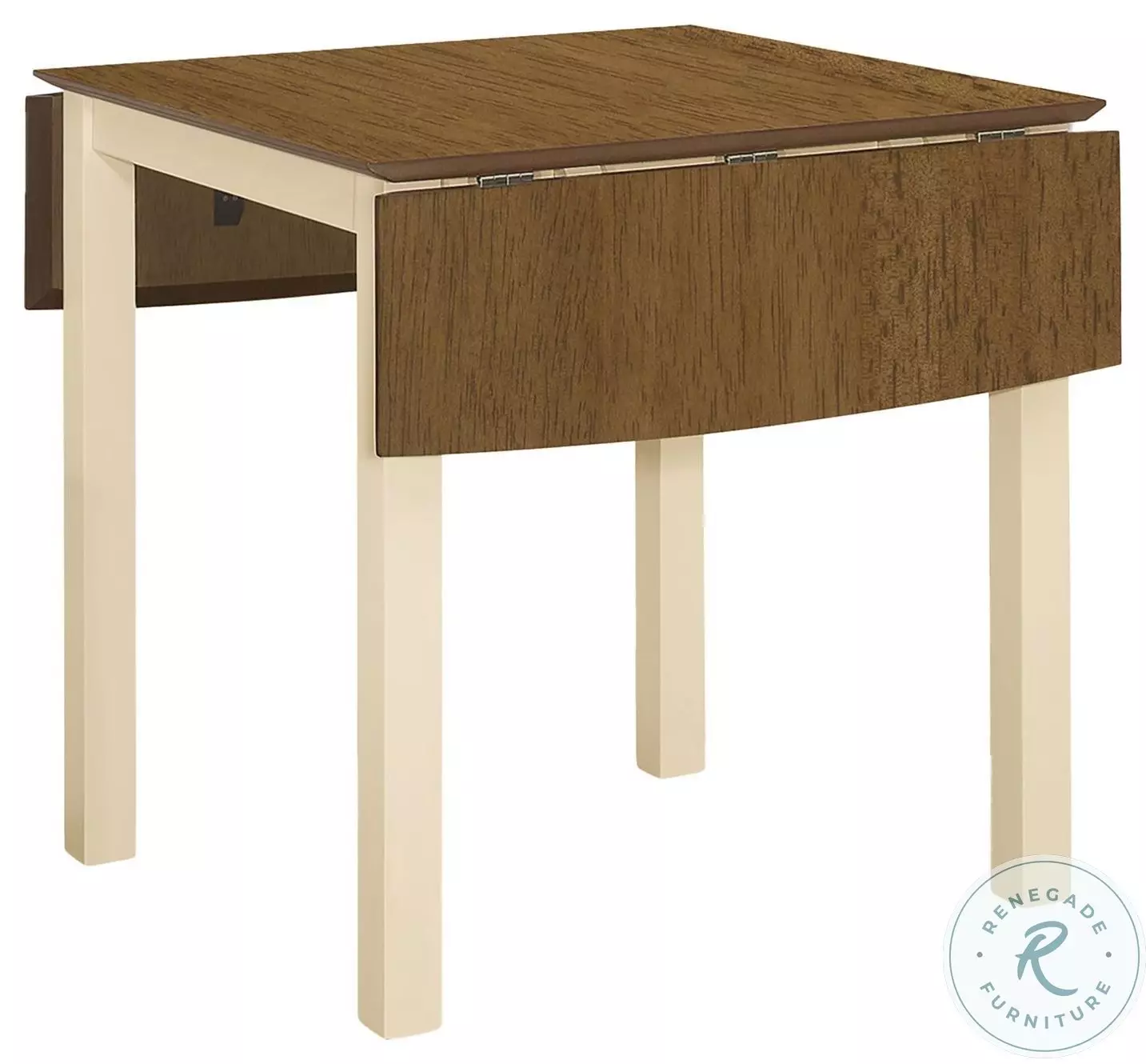 1327 Cream And Oak Drop Leaf 48" Rectangular Dining Table From Monarch ...