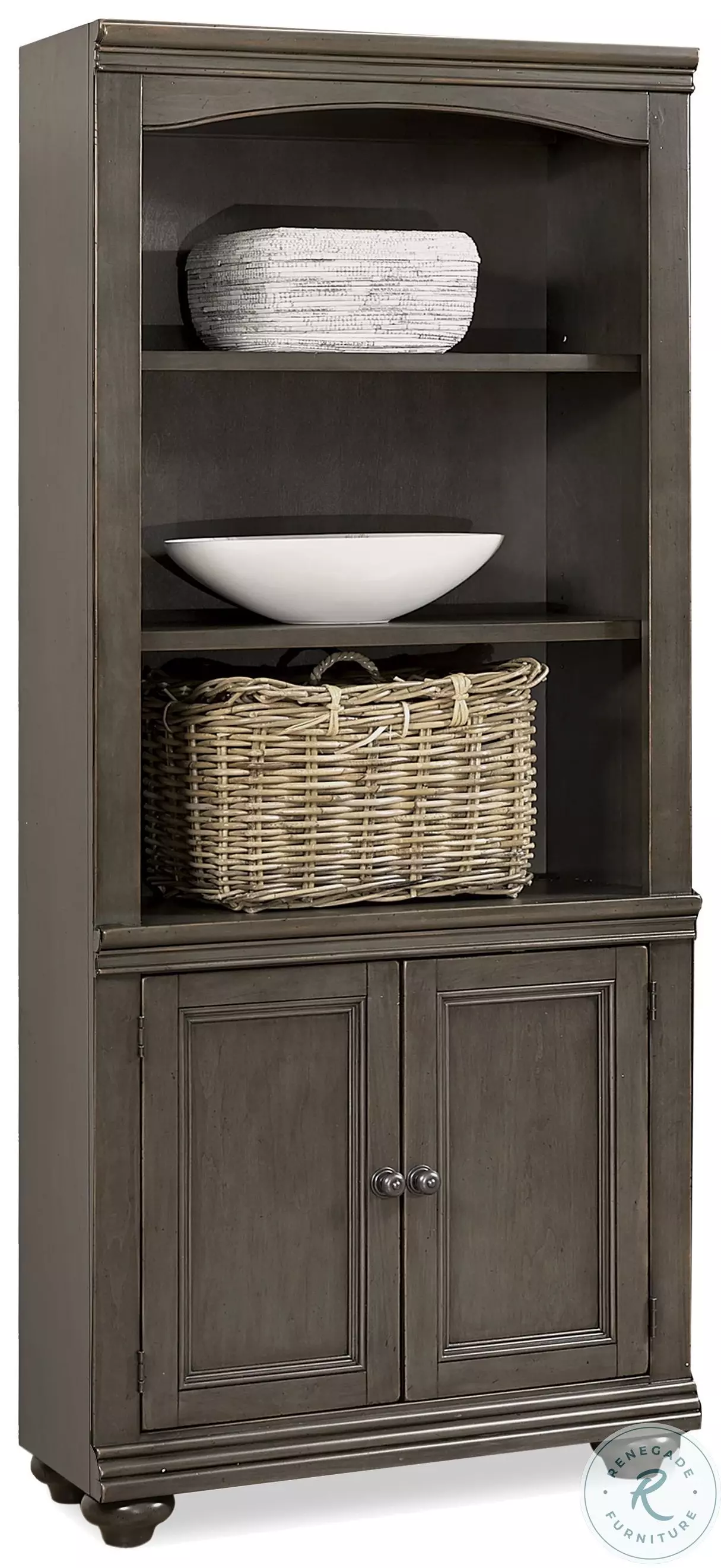 Oxford Peppercorn Door Bookcase From Aspen Home | Coleman Furniture