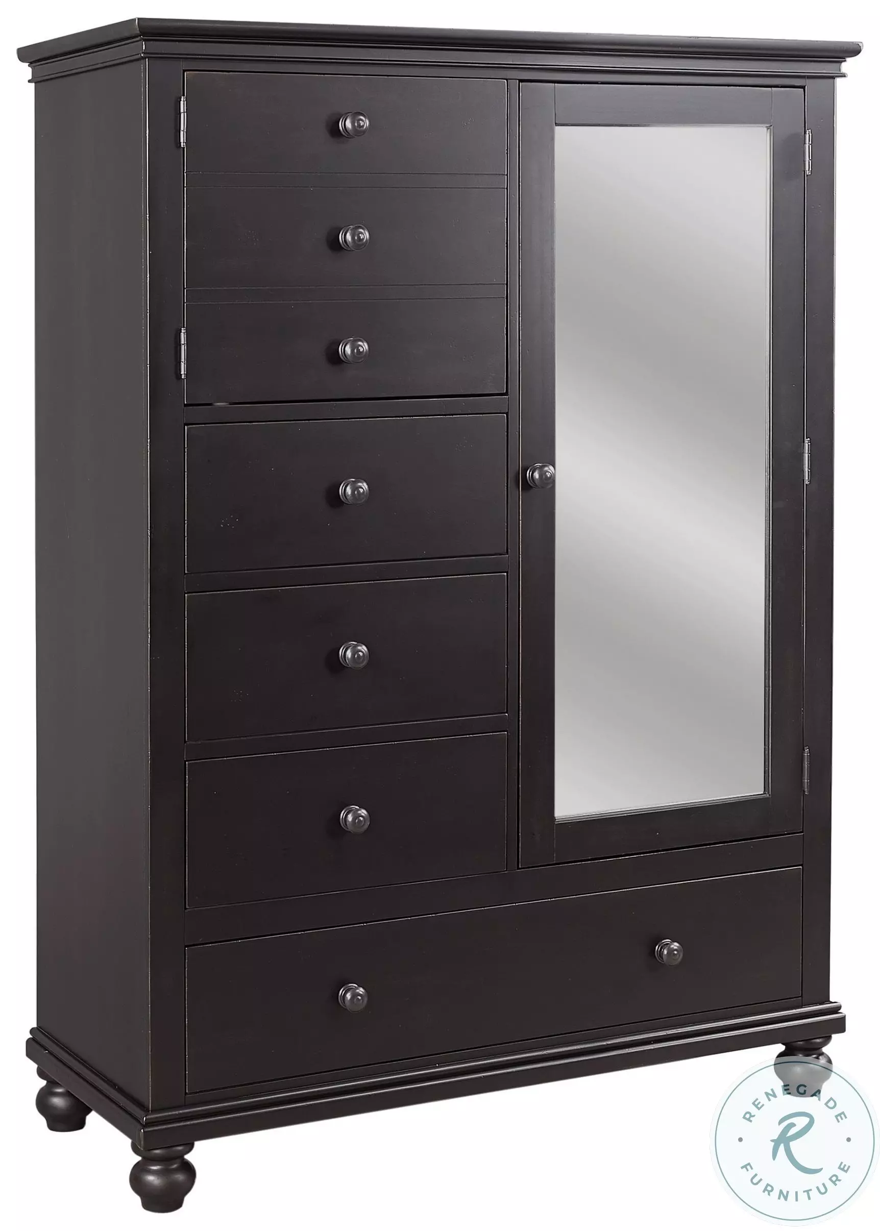 Oxford Rubbed Black Chiffarobe From Aspen Home | Coleman Furniture