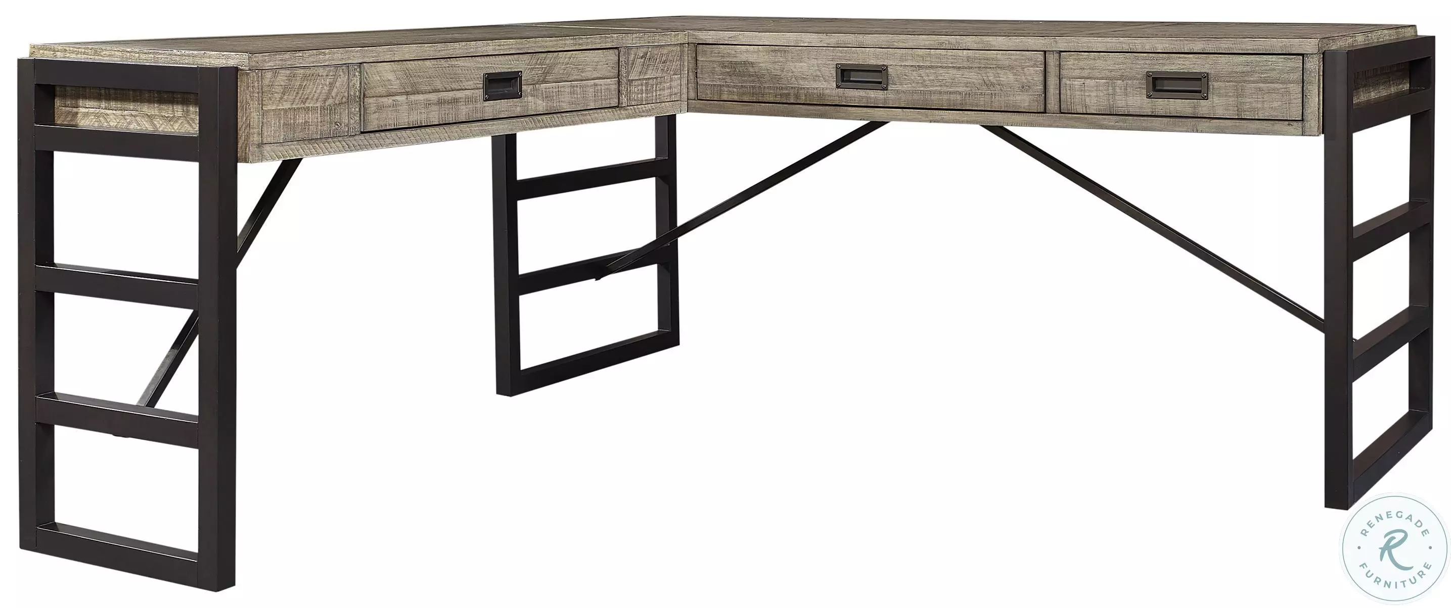 Grayson Cinder Grey Distressed L Shaped Desk From Aspen Home | Coleman ...