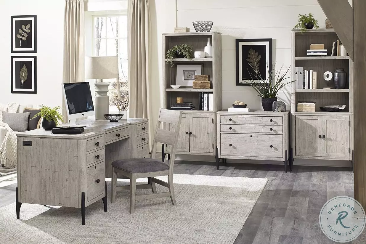 Zane Parchment 66" Executive Home Office Set From Home Gallery Stores ...