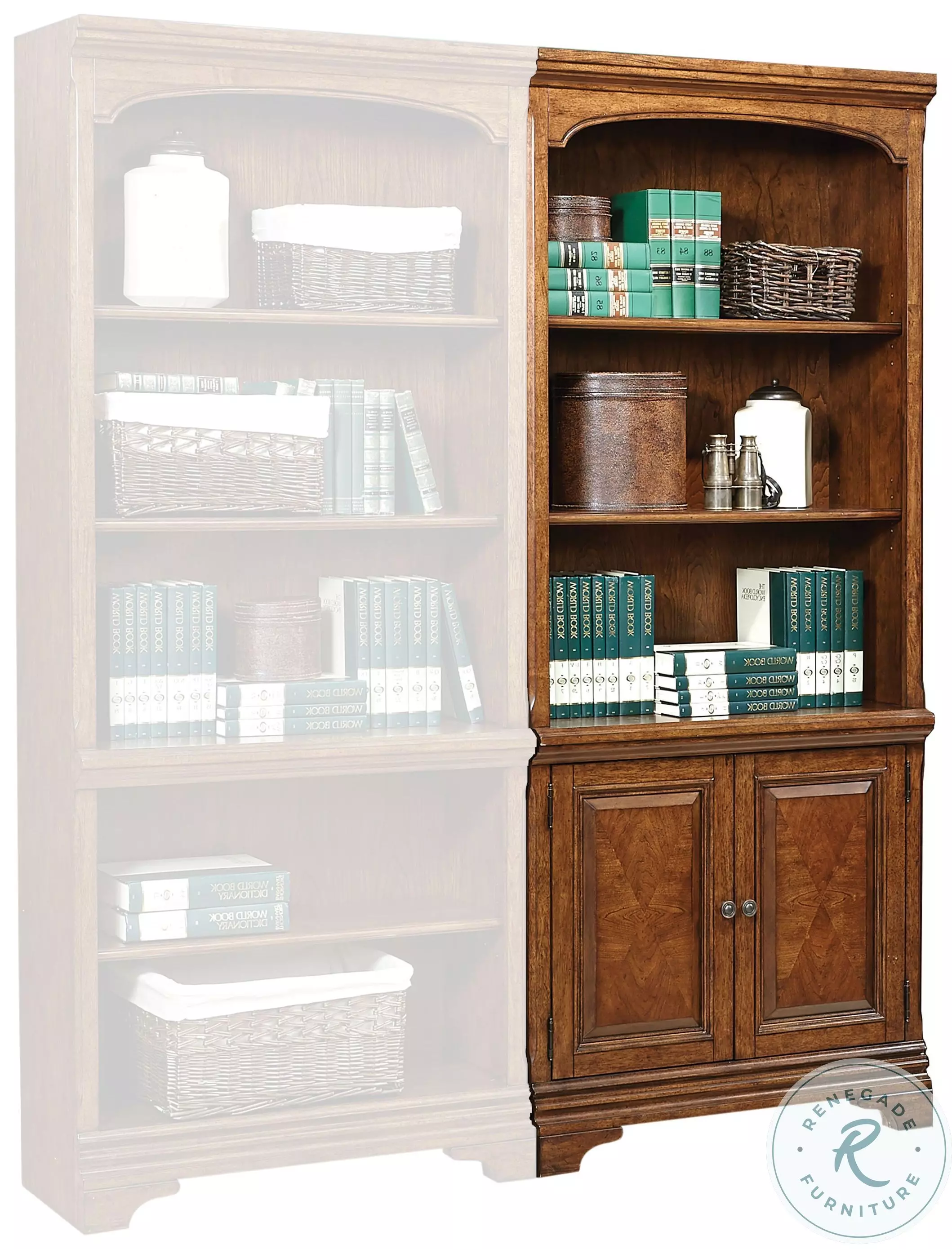 Hawthorne Carmel Brown Door Bookcase From Aspen Home | Coleman Furniture