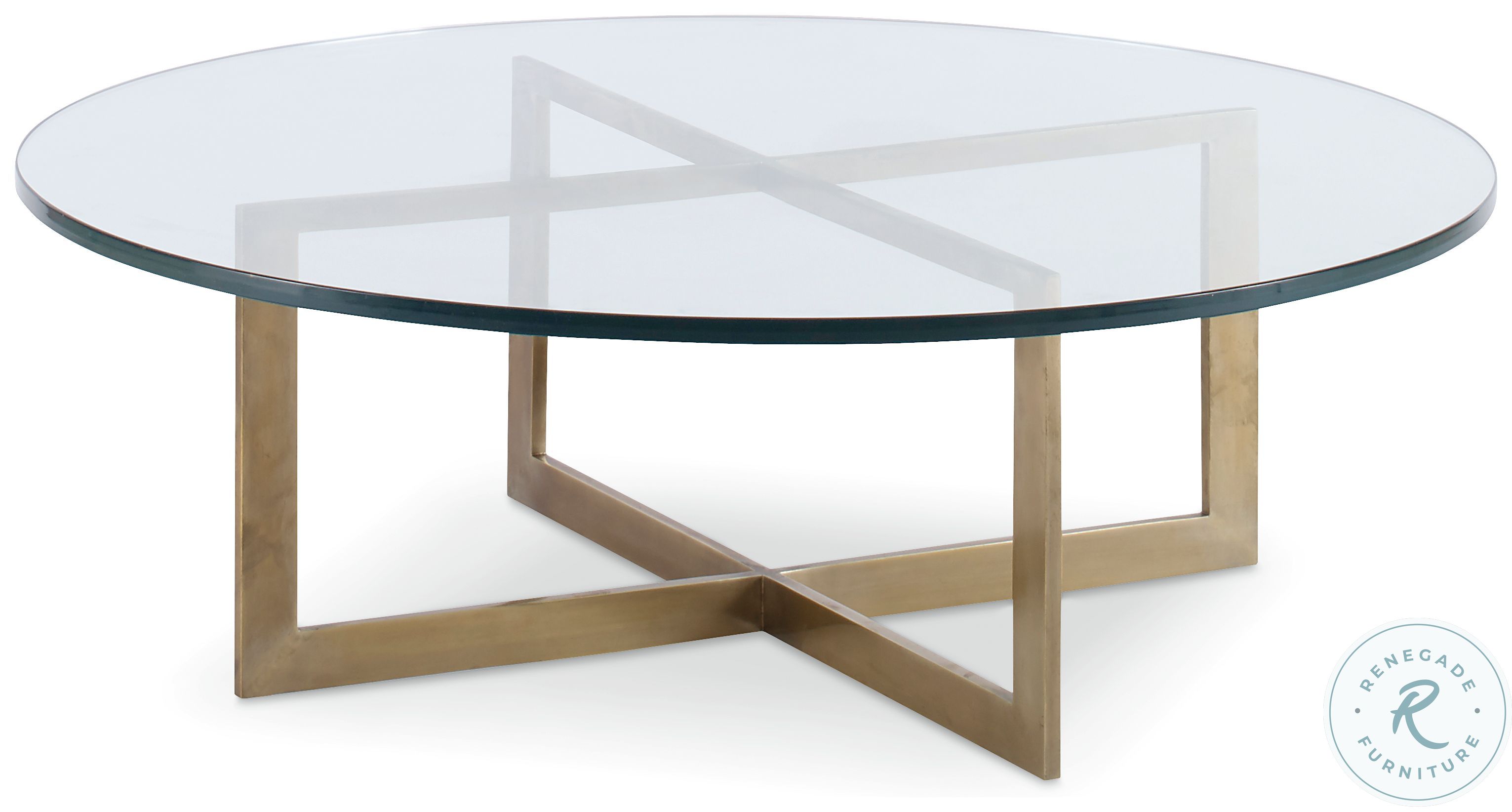 Nest Clear Glass And Matte Brass Large Round Cocktail Table From ...