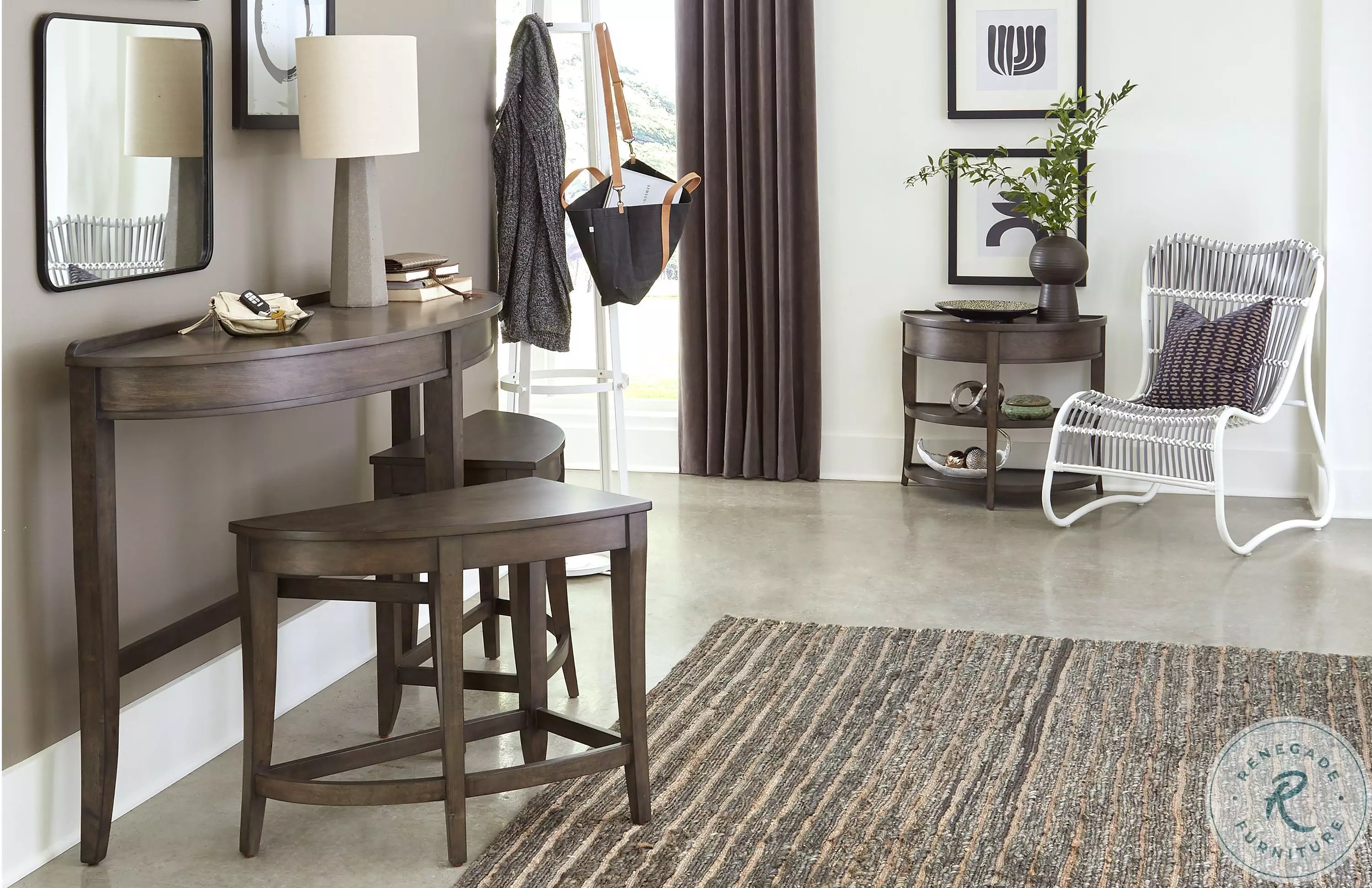 Blakely Sable Brown Console Bar Table with Stool From Aspen Home | Coleman Furniture