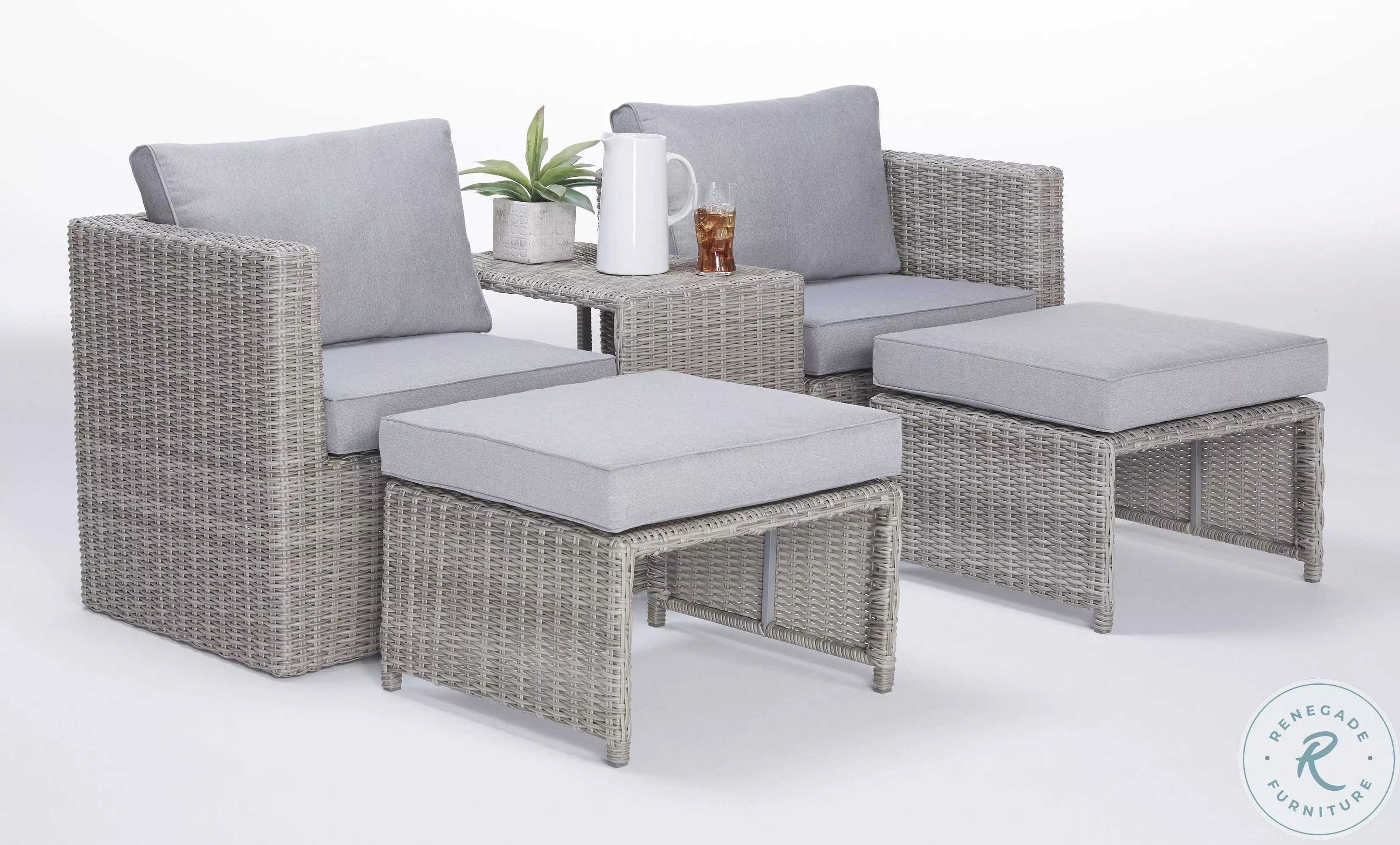 Malibu Gray 5 Piece Outdoor Seating Set From Home Gallery Stores | Home ...