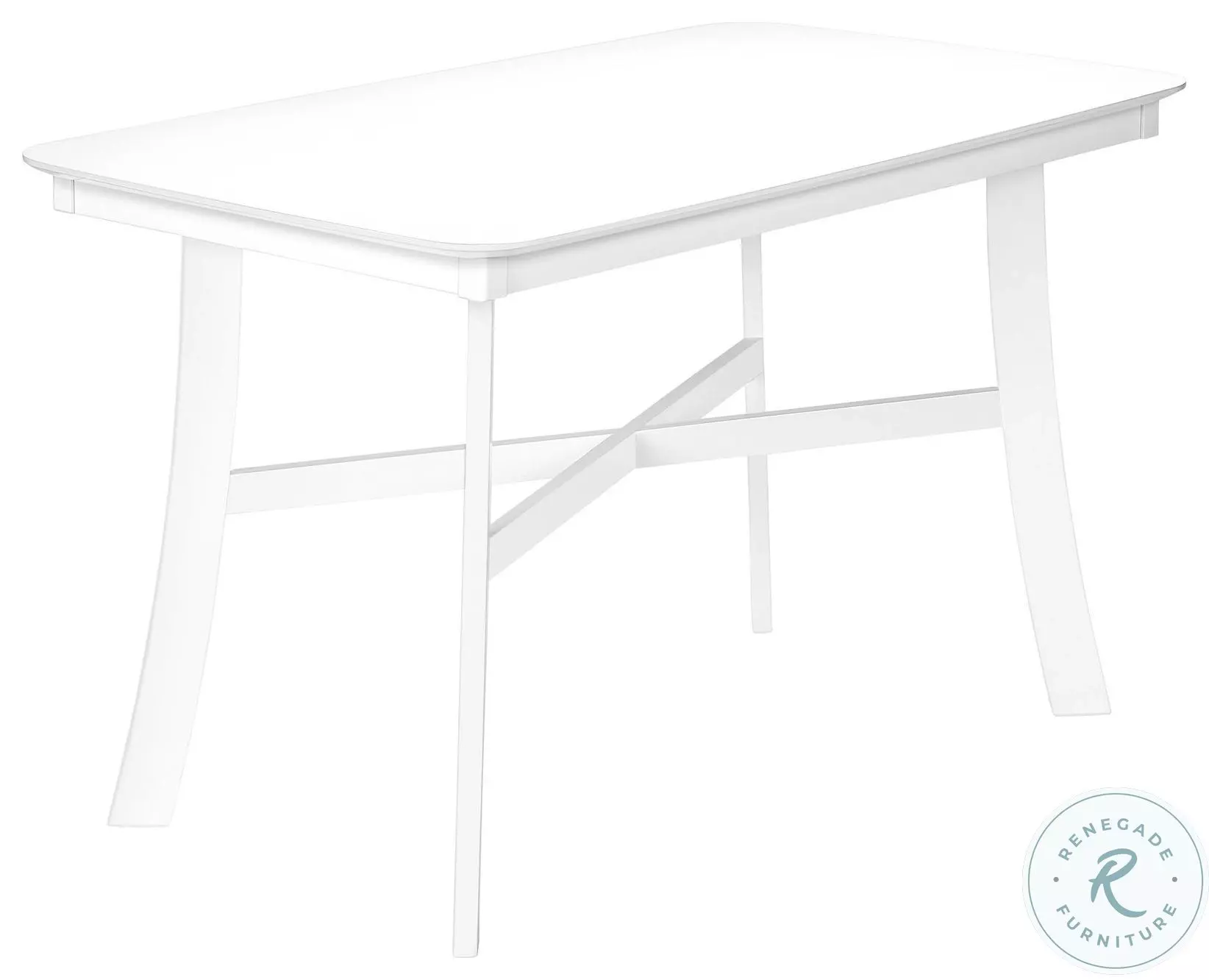 1323 White Rectangular Dining Table From Monarch | Coleman Furniture
