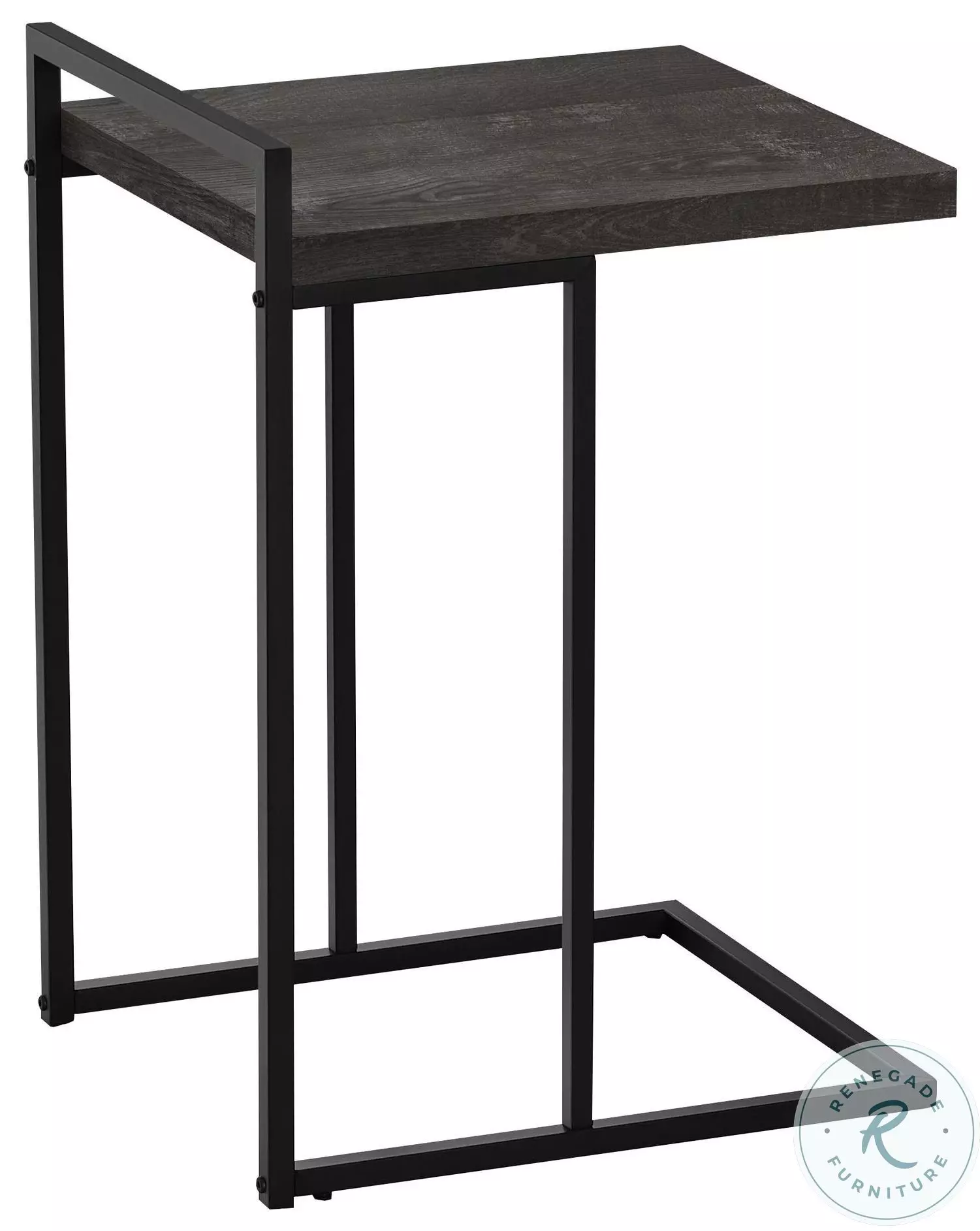 3633 Black 25" C shaped Accent Table From Monarch | Coleman Furniture