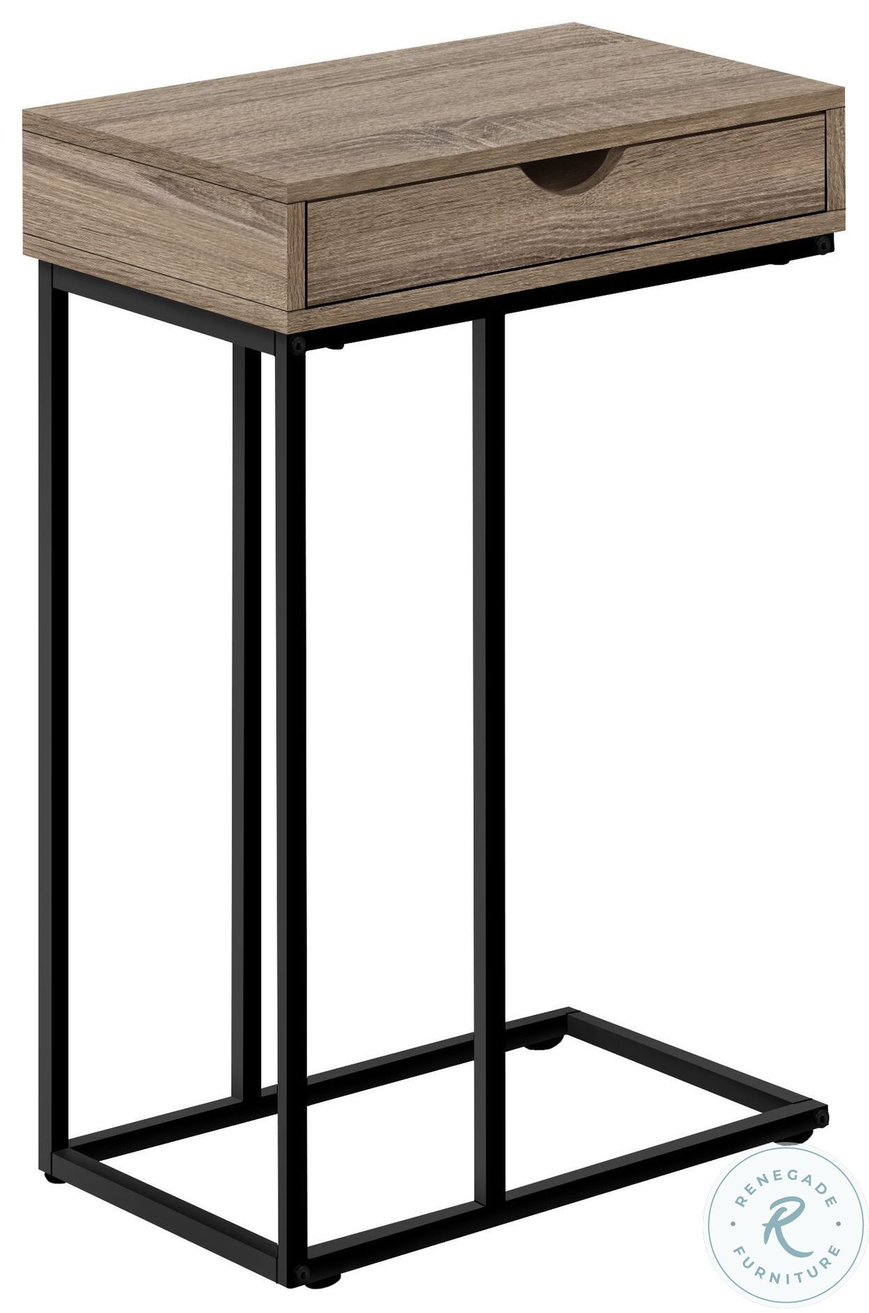 3771 Dark Taupe and Black Metal 25" Accent Table From Monarch | Coleman ...