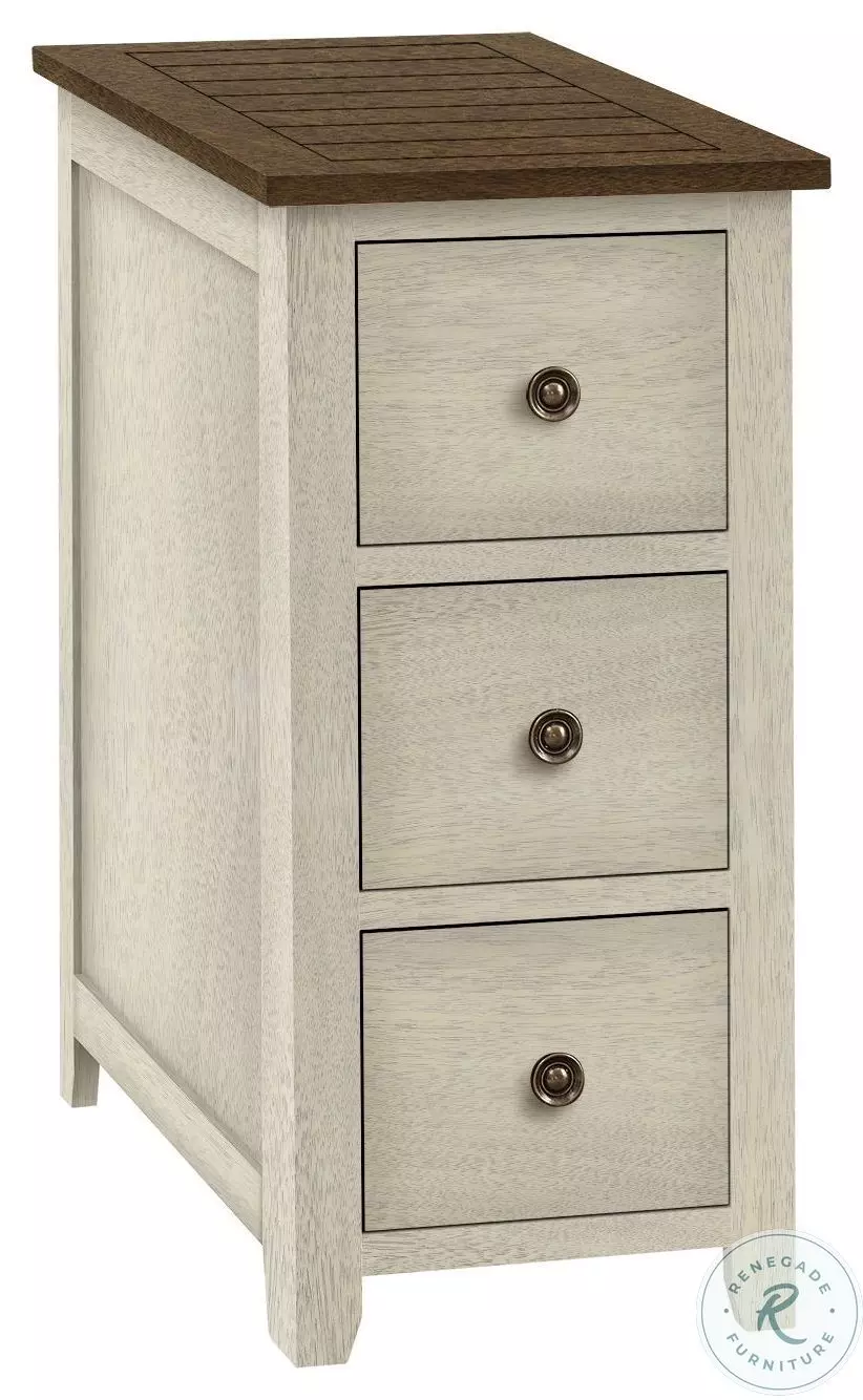 3960 White and Espresso 3 Drawer Accent Table From Monarch | Coleman ...