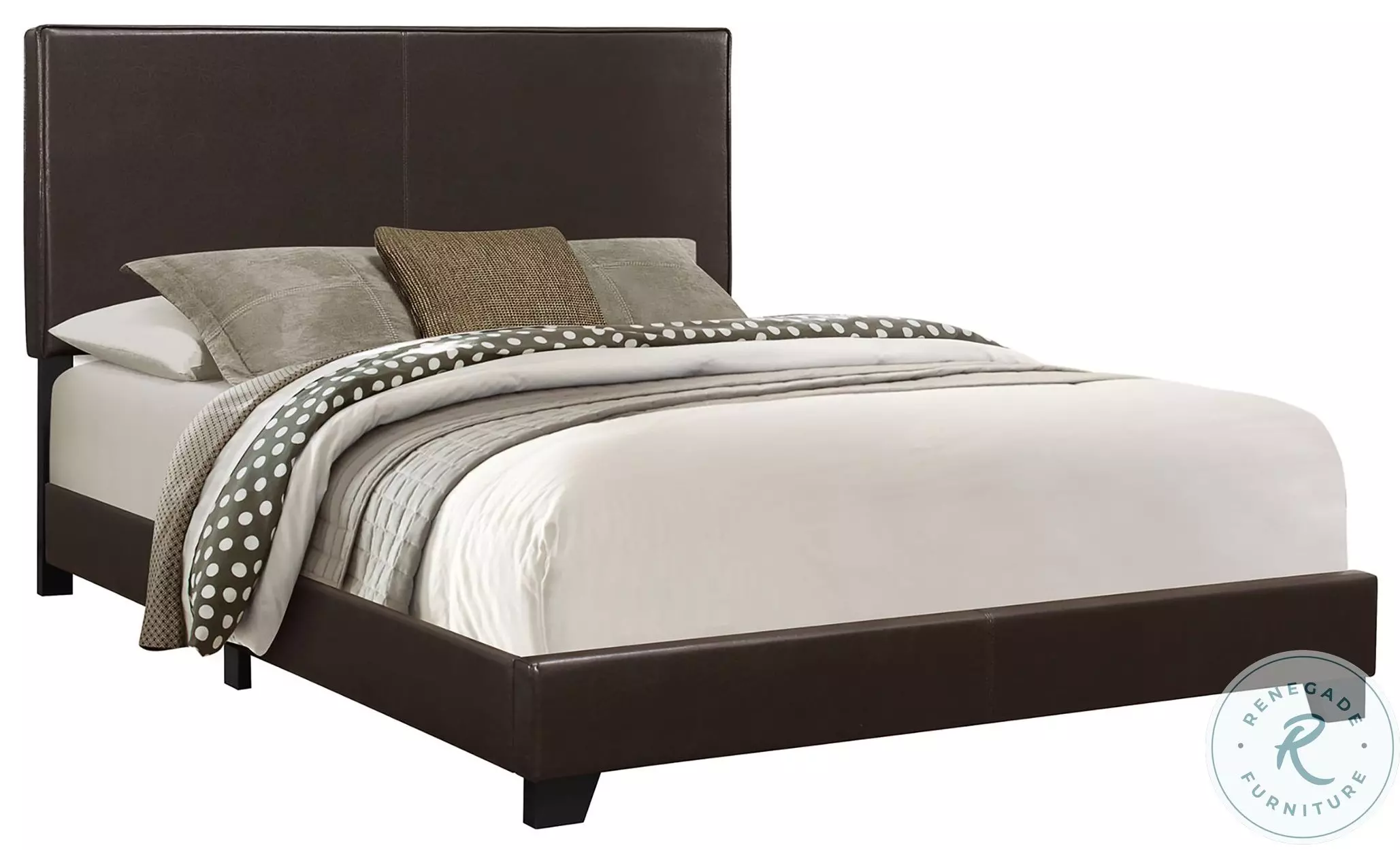 5910Q Dark Brown Queen Upholstered Panel Bed from Monarch | Coleman ...