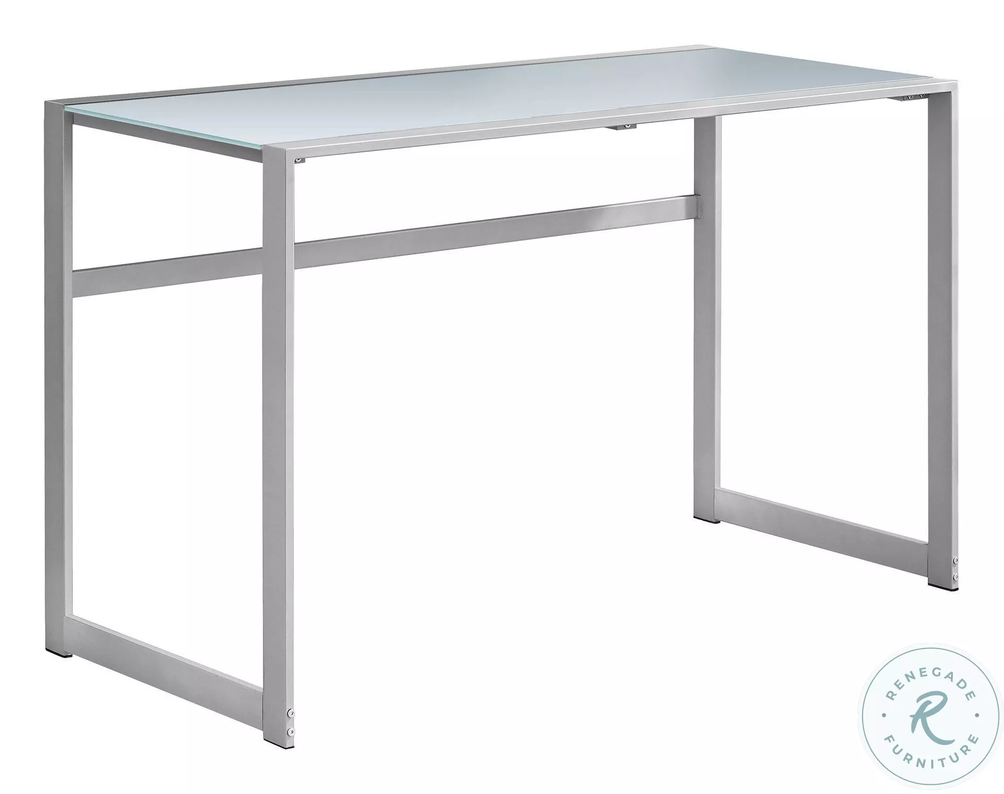 Silver Metal 48" Computer Desk | HomeGalleryStores.com | 7380