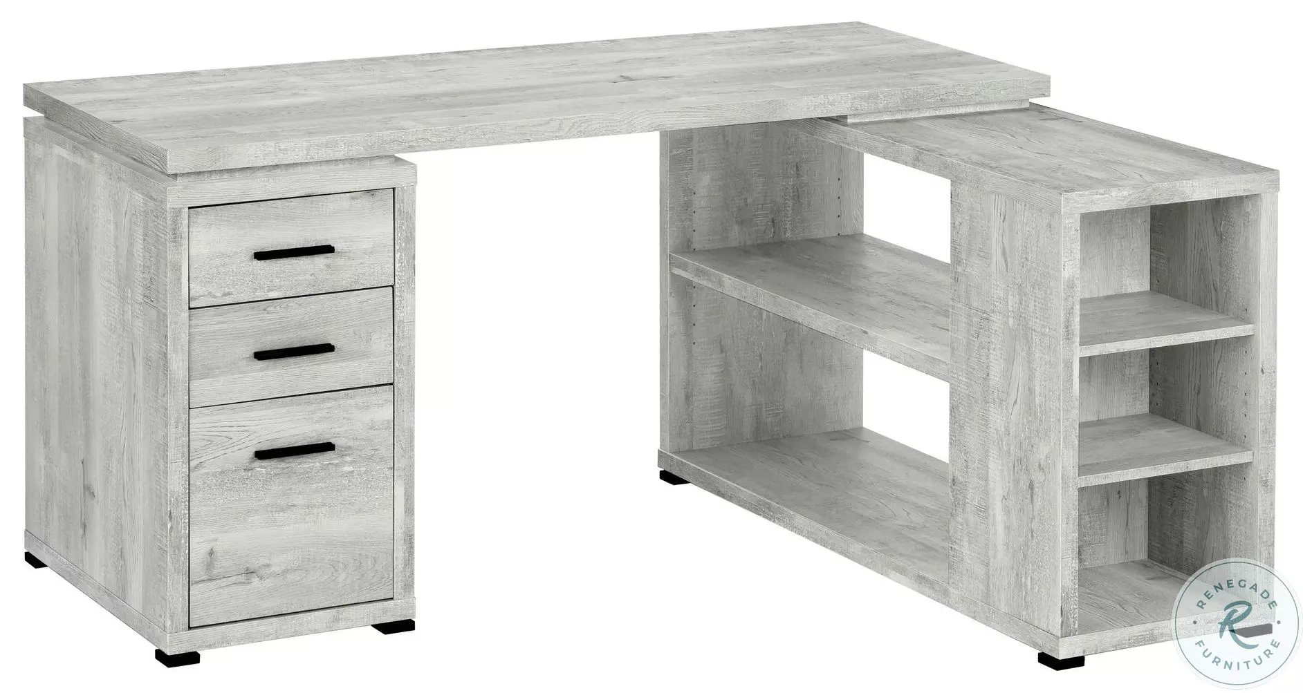 7421 Grey L Shaped Computer Desk From Monarch | Coleman Furniture