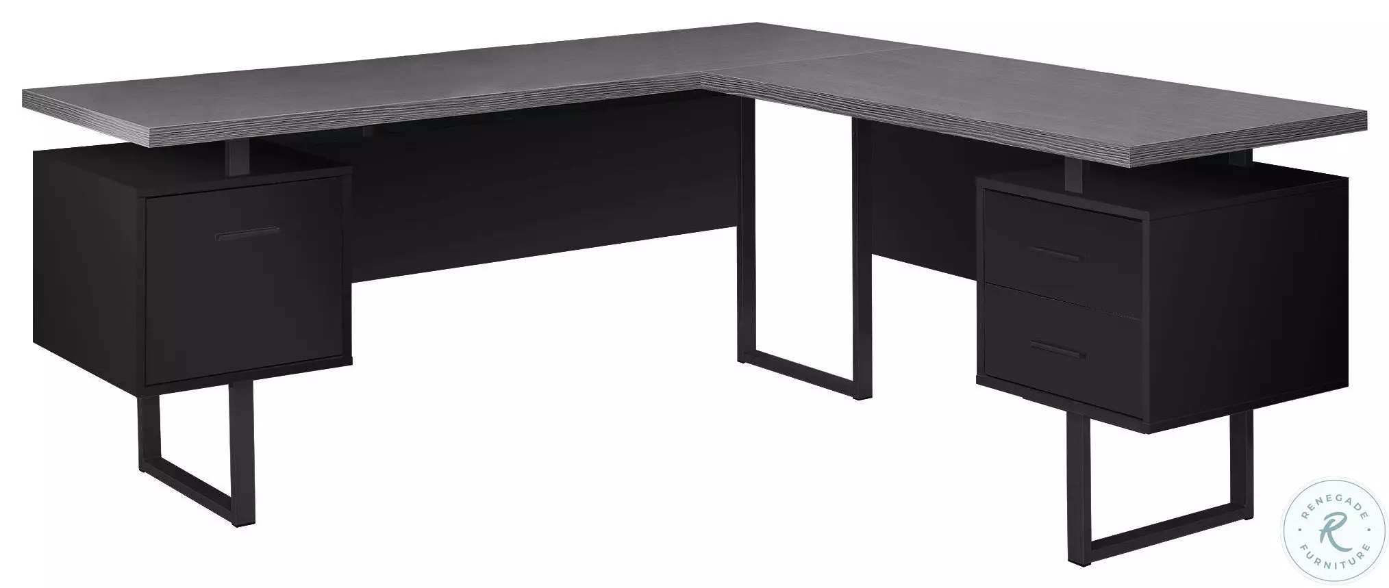 7432 Black L Shaped Computer Desk From Home Gallery Stores | Home ...