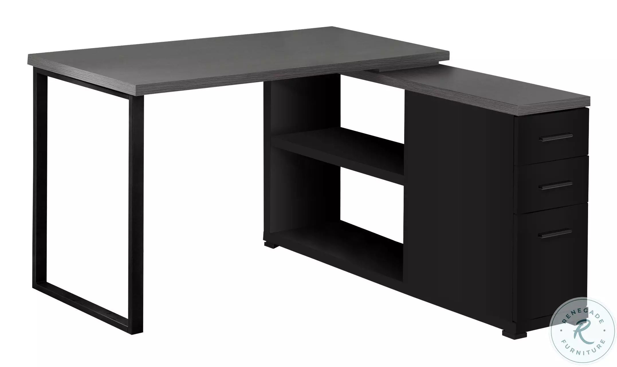 7433 Black And Grey L Shaped Desk From Home Gallery Stores | Home ...