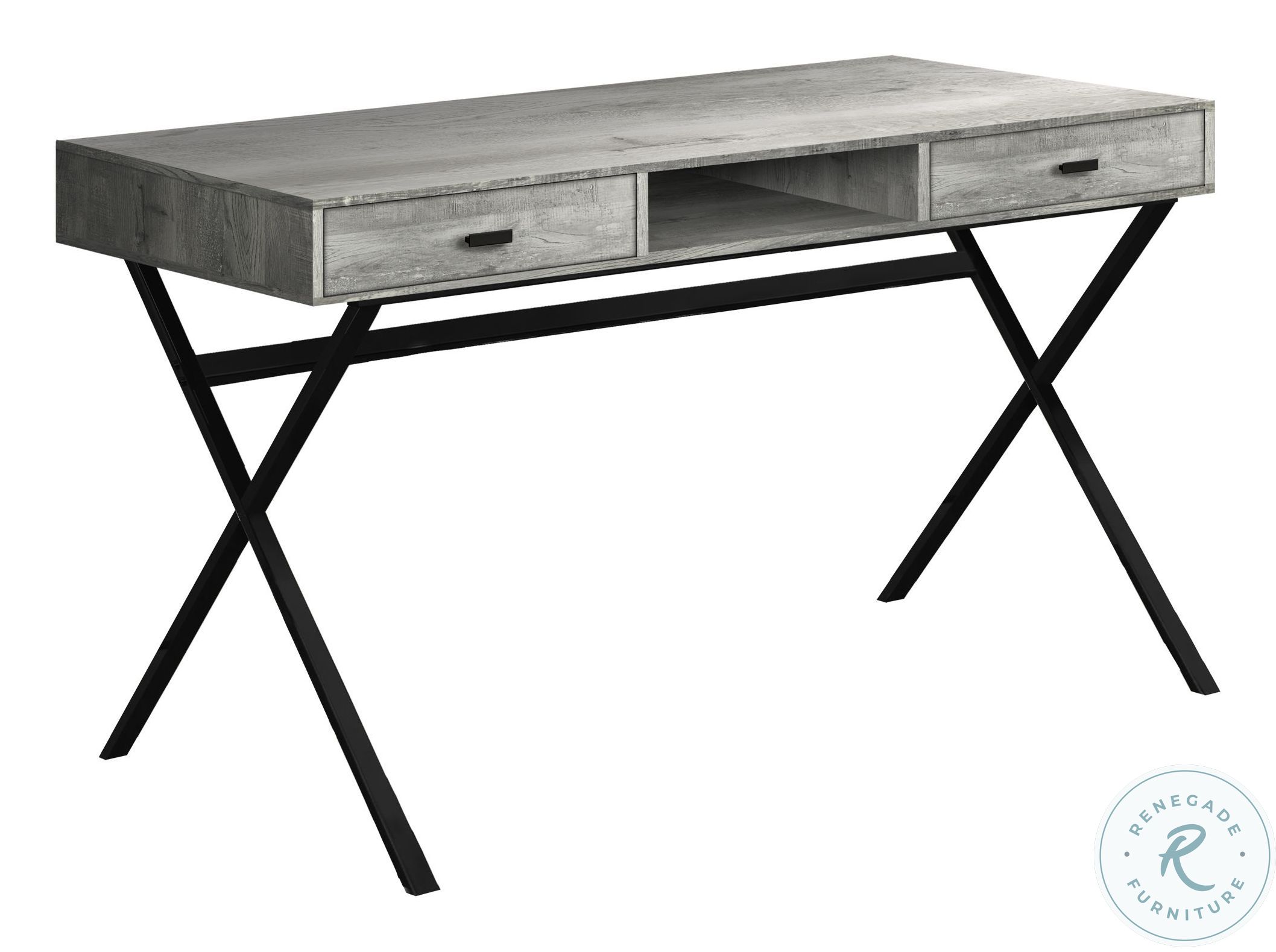 7448 Grey and Black 48" Computer Desk from Monarch | Coleman Furniture