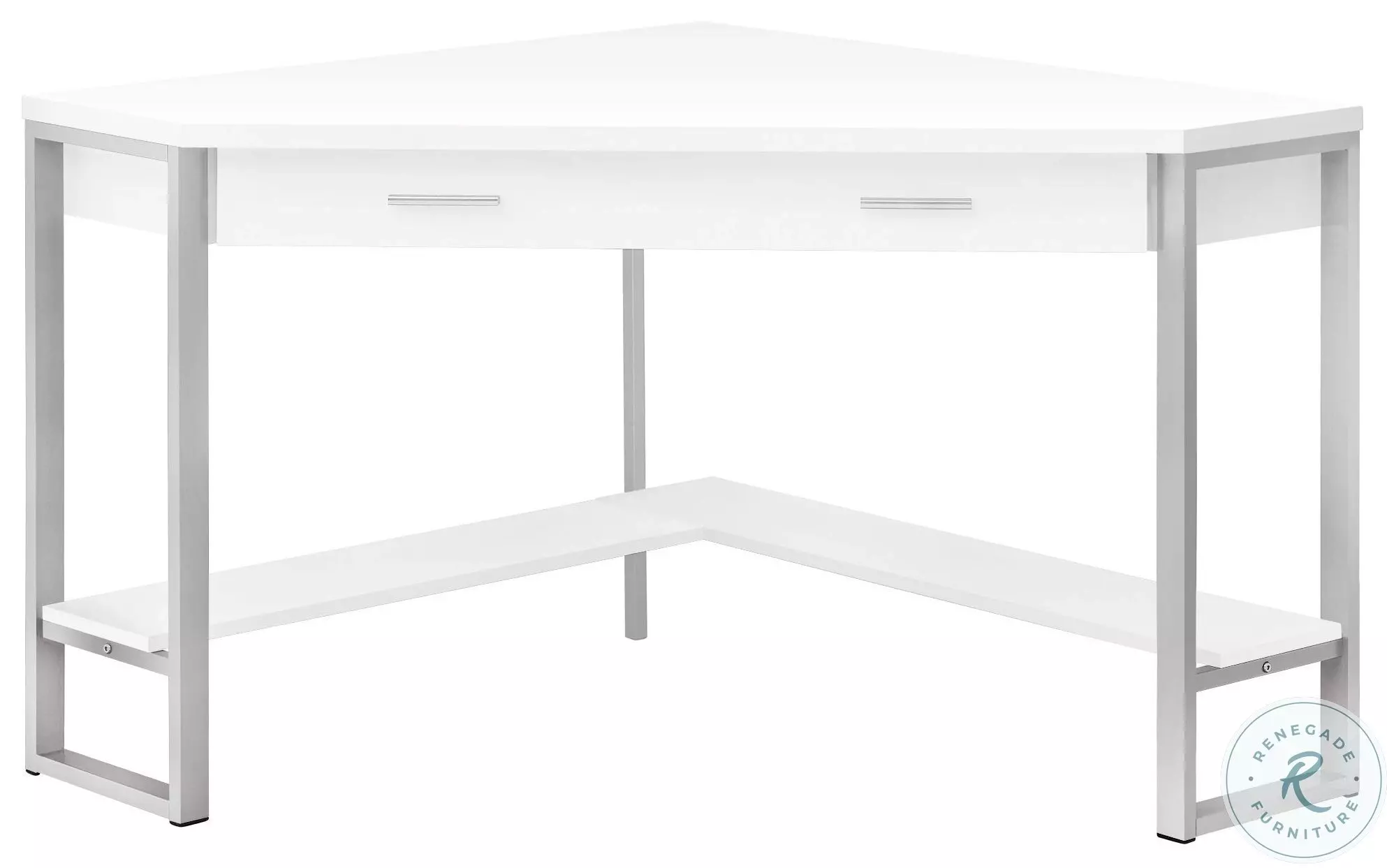 7500 White Corner Computer Desk From Monarch | Coleman Furniture