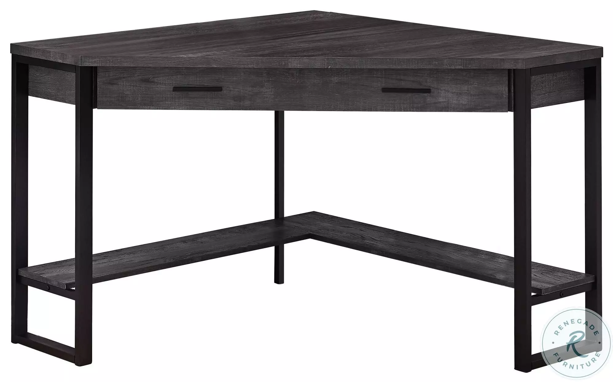 7507 Dark Grey Corner Computer Desk From Monarch | Coleman Furniture
