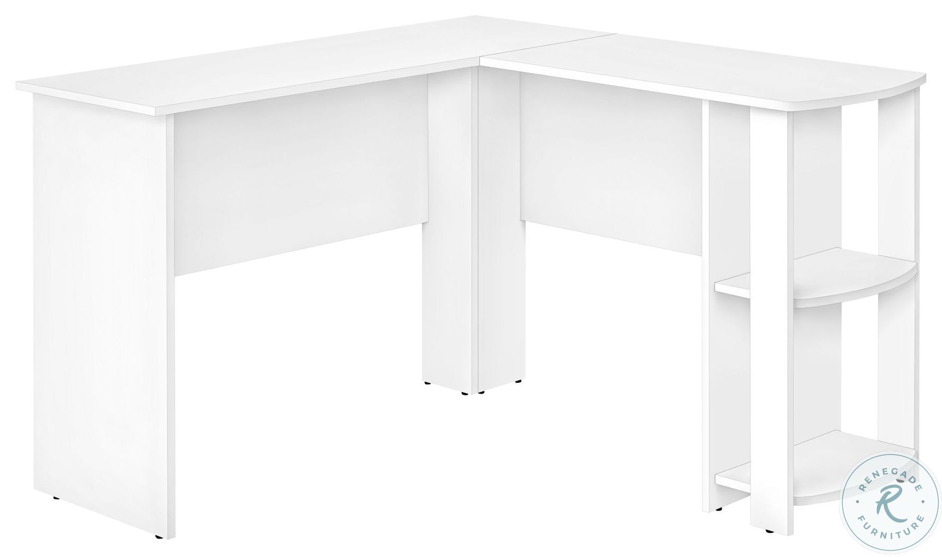 7723 White L Shaped Computer Desk From Monarch | Coleman Furniture
