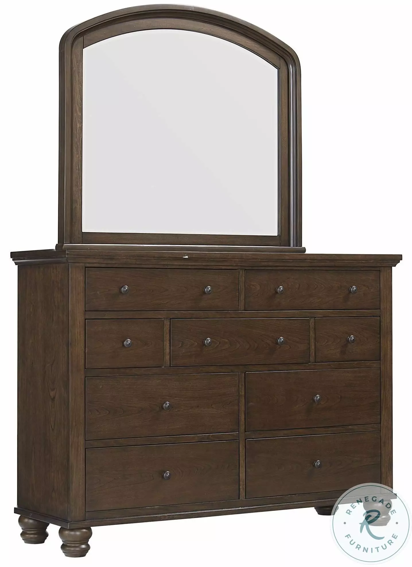 Cambridge Brown Cherry Chesser with Arch Mirror From Aspenhome ...