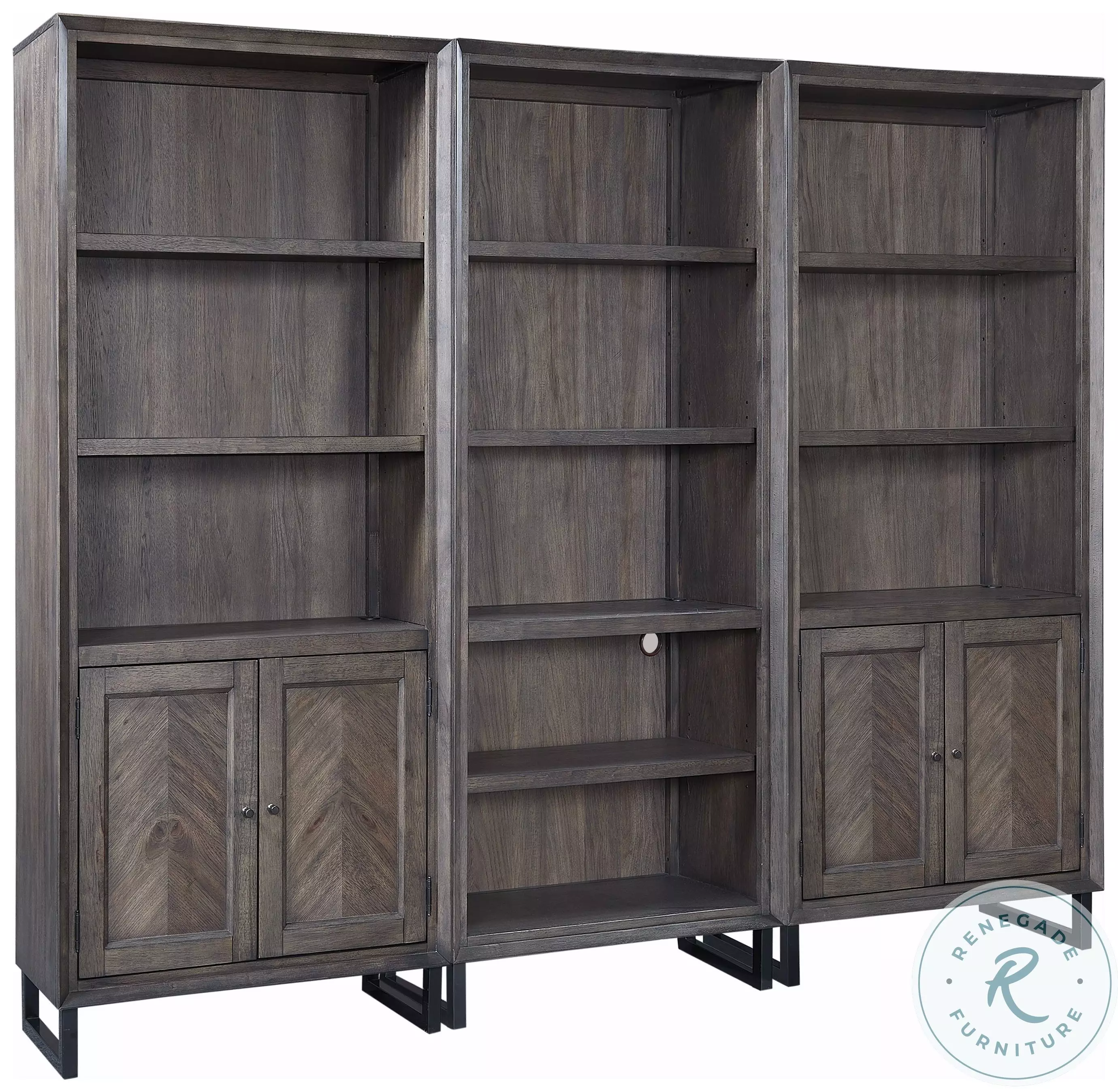 Harper Point Fossil 3 Piece Bookcase Wall From Aspen Home | Coleman ...