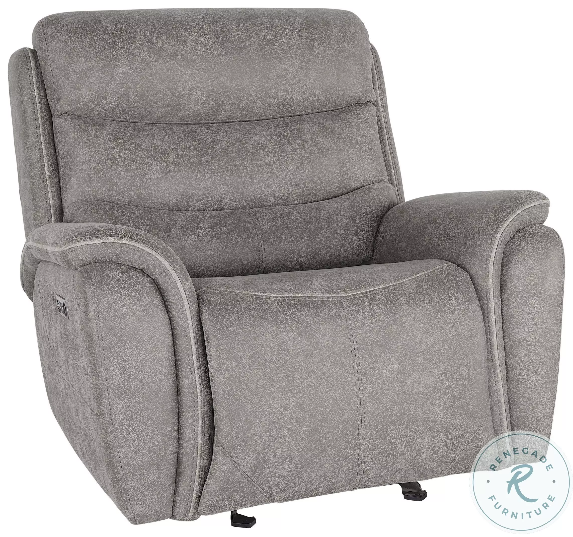 Kamari Gray Glider Power Recliner Power Headrest And Footrest From New ...