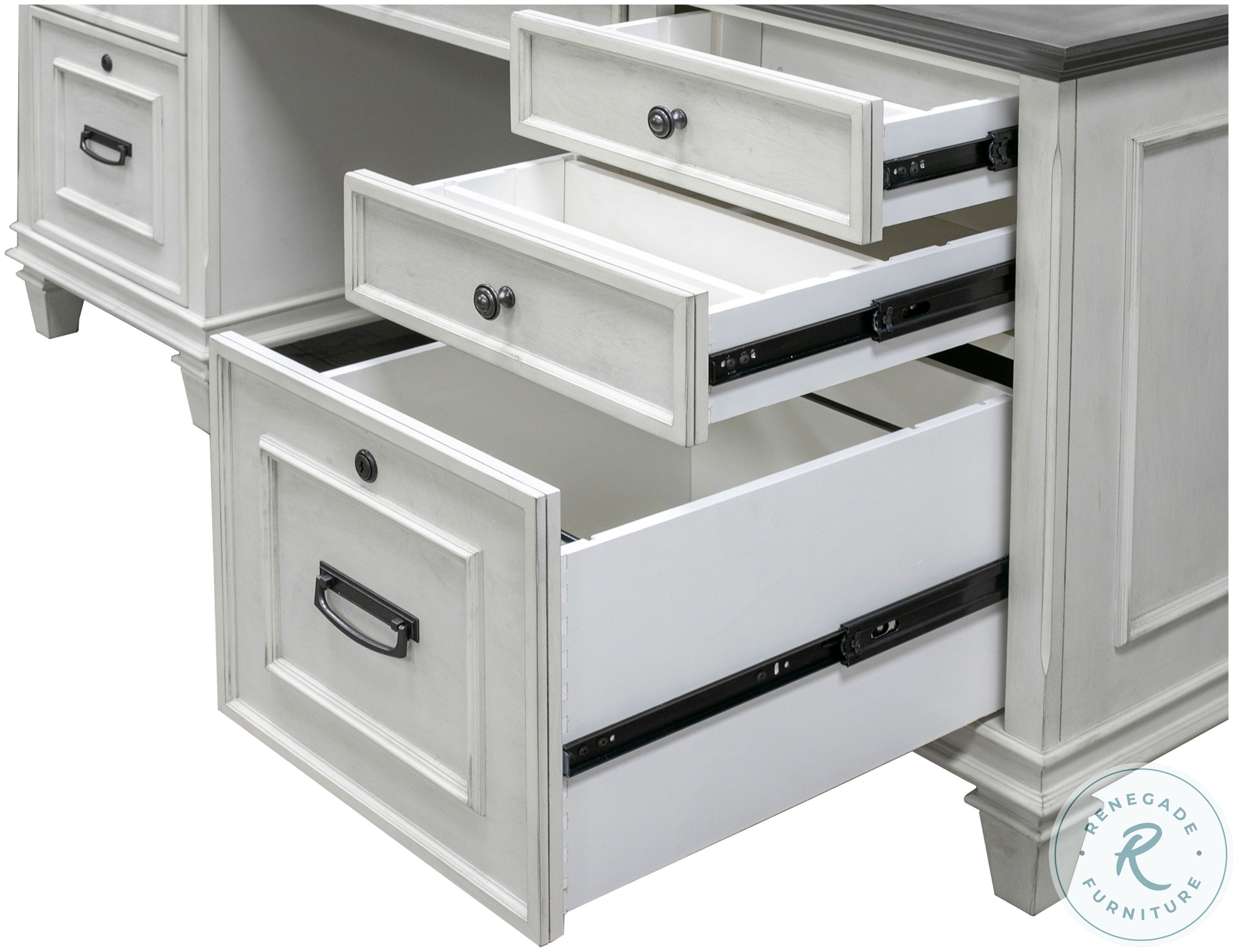 Hartford White Double Pedestal Desk from Martin Furniture | Coleman ...