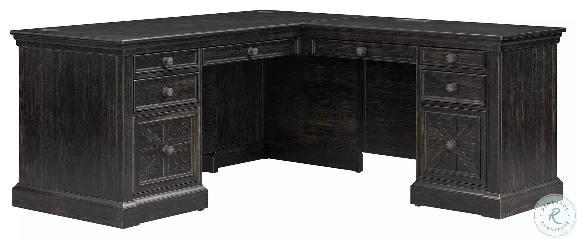 Kingston Dark Brown Right Return L Shape Desk From Home Gallery Stores ...