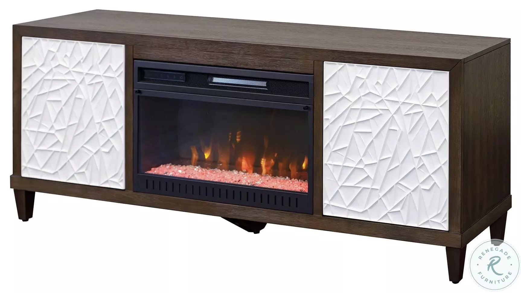 Komodo Brown 65" Door TV Stand with Fireplace From Home Gallery Stores ...