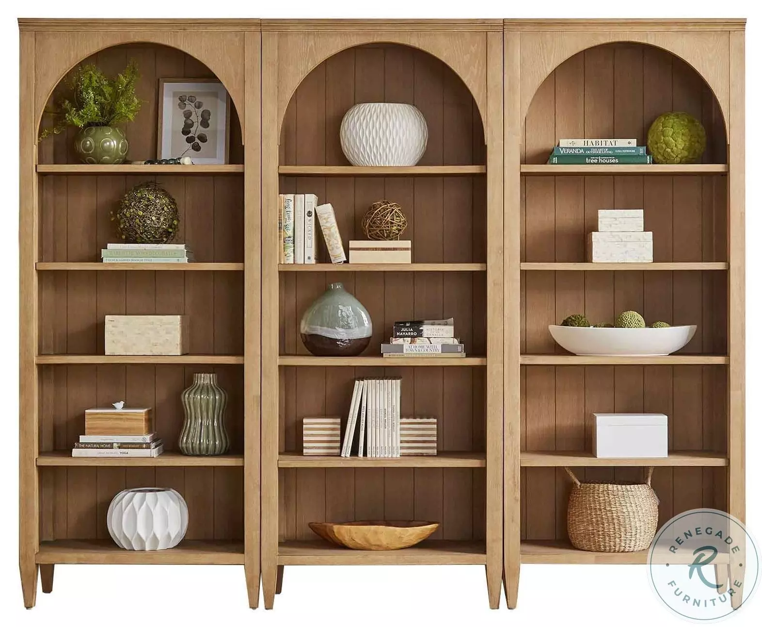 Laurel Unique Natural 78" Three Open Bookcases From Martin Furniture ...