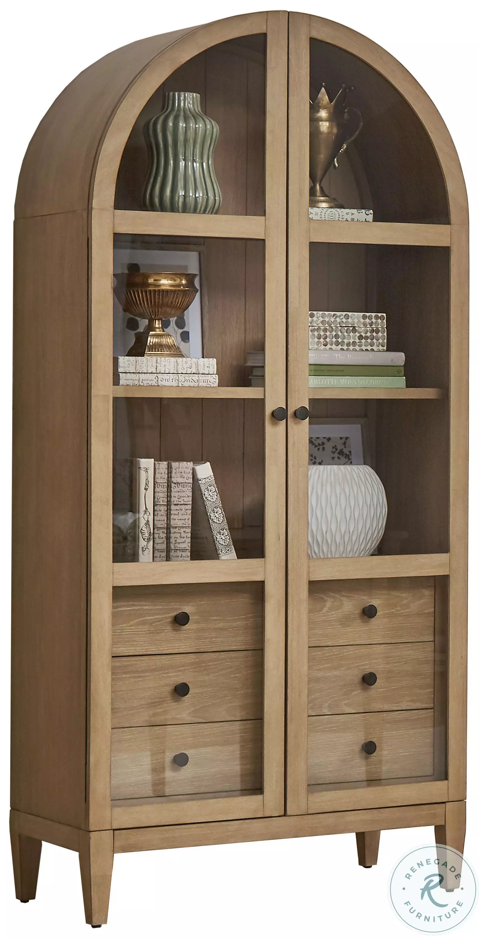 Laurel Unique Natural Arched Display Cabinet From Home Gallery Stores ...