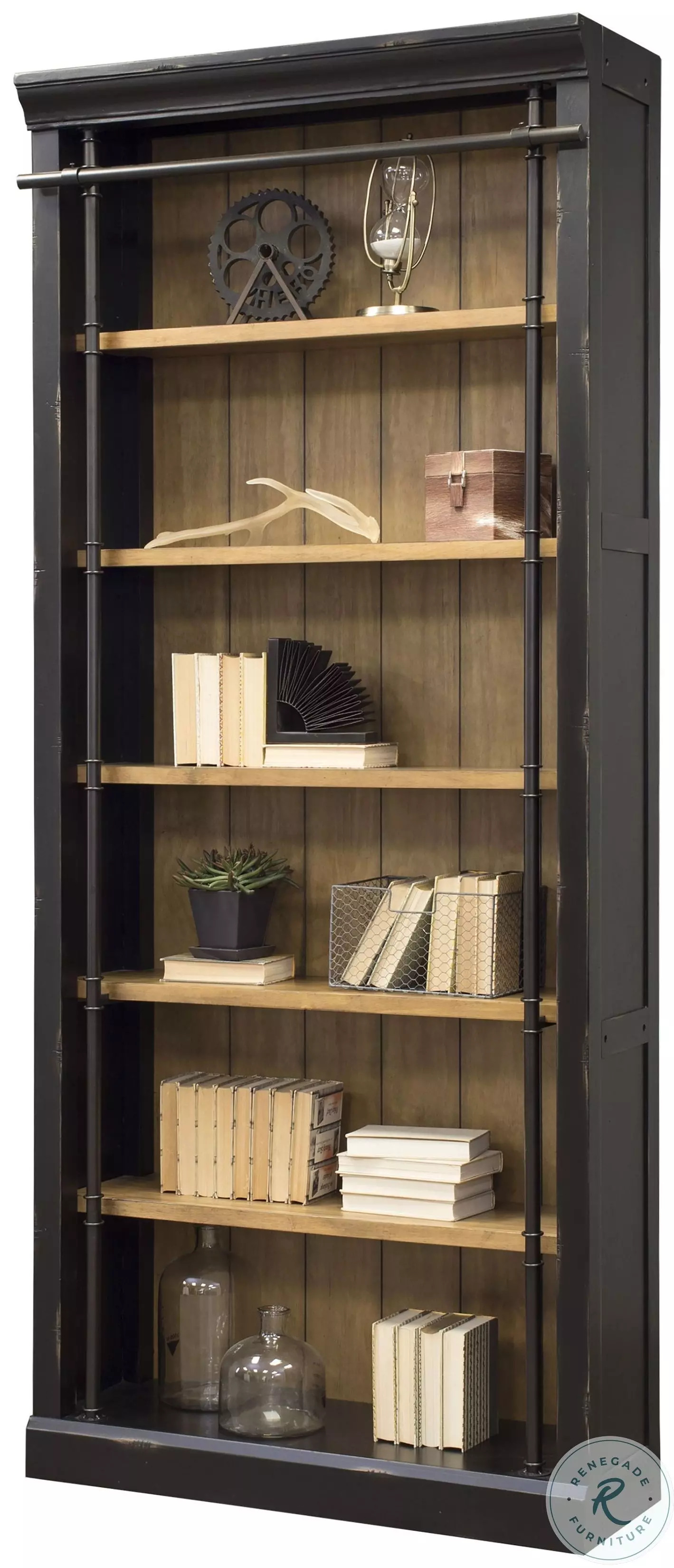 Toulouse Aged Ebony Bookcase from Martin Furniture | Coleman Furniture