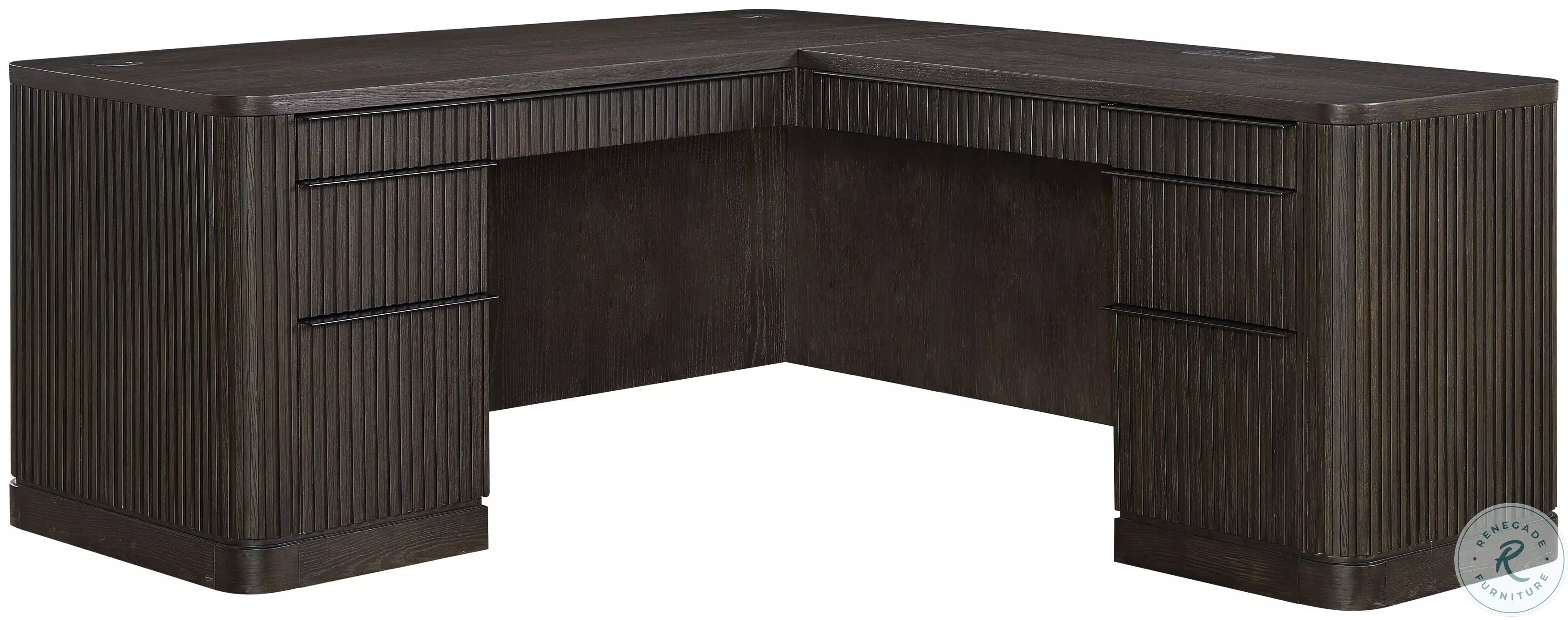 Tulane Dark Chocolate L Shape Desk From Martin Furniture | Coleman ...