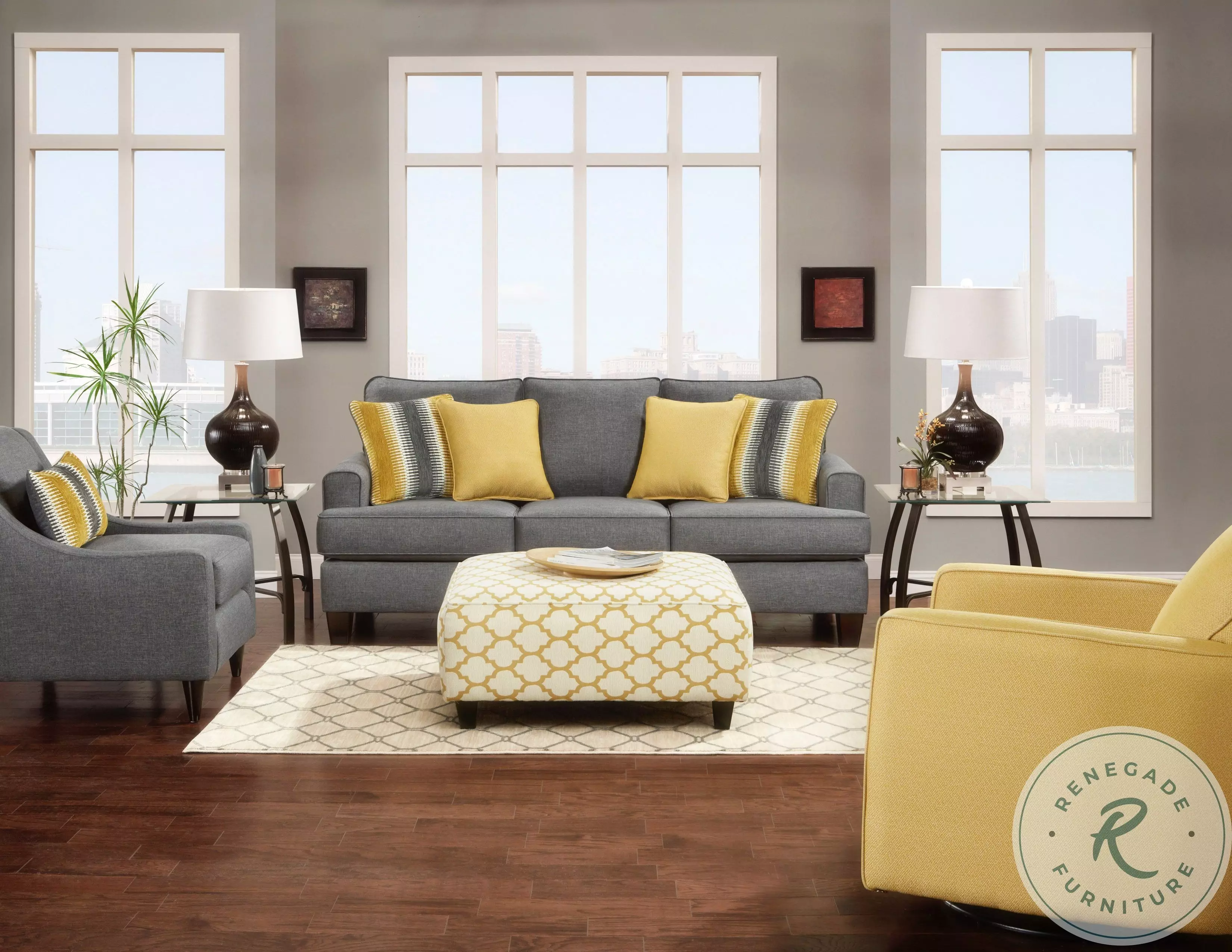 Maxwell Gray Steed Living Room Set from Southern Home Furnishings ...