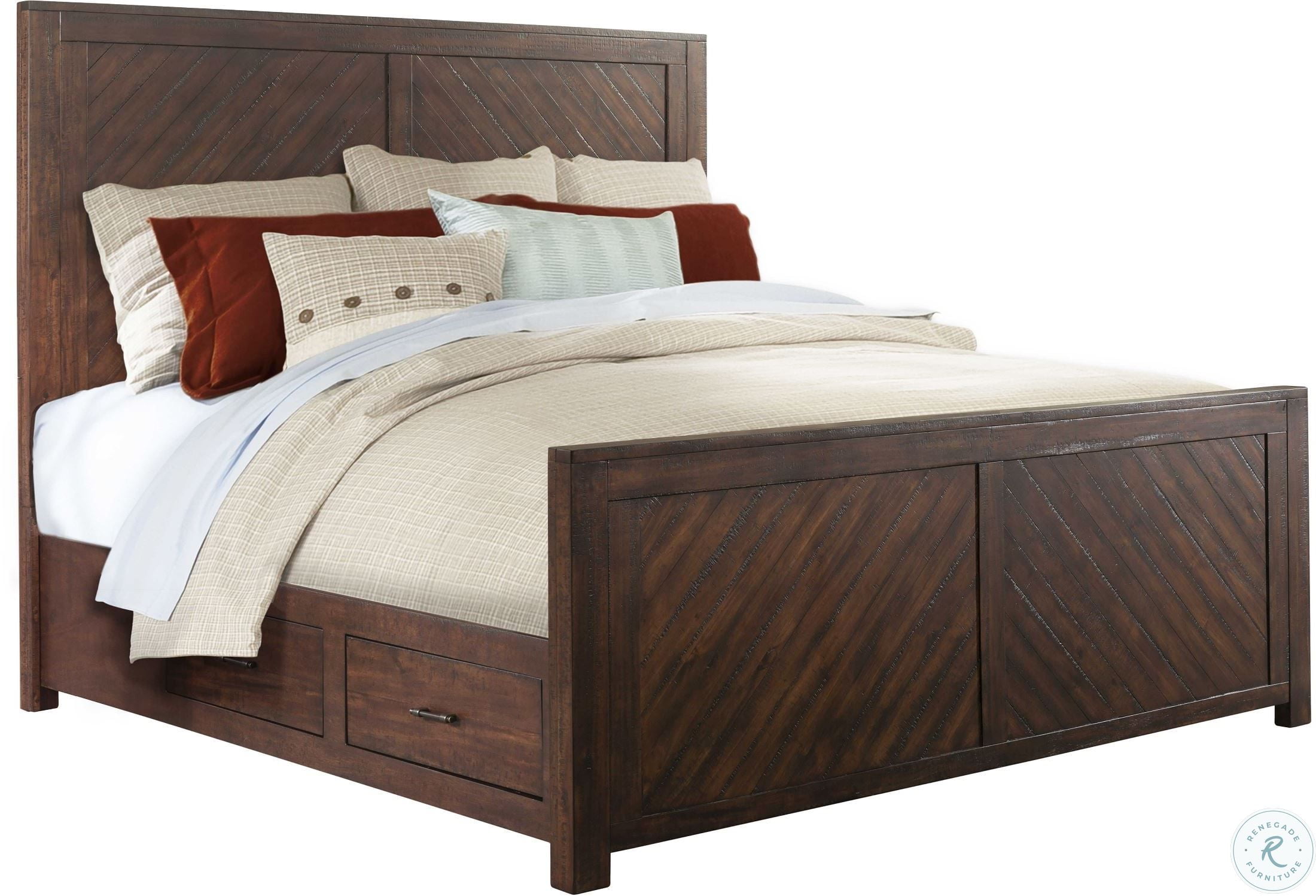 Dex Walnut King Storage Panel Bed from Elements Furniture | Coleman ...