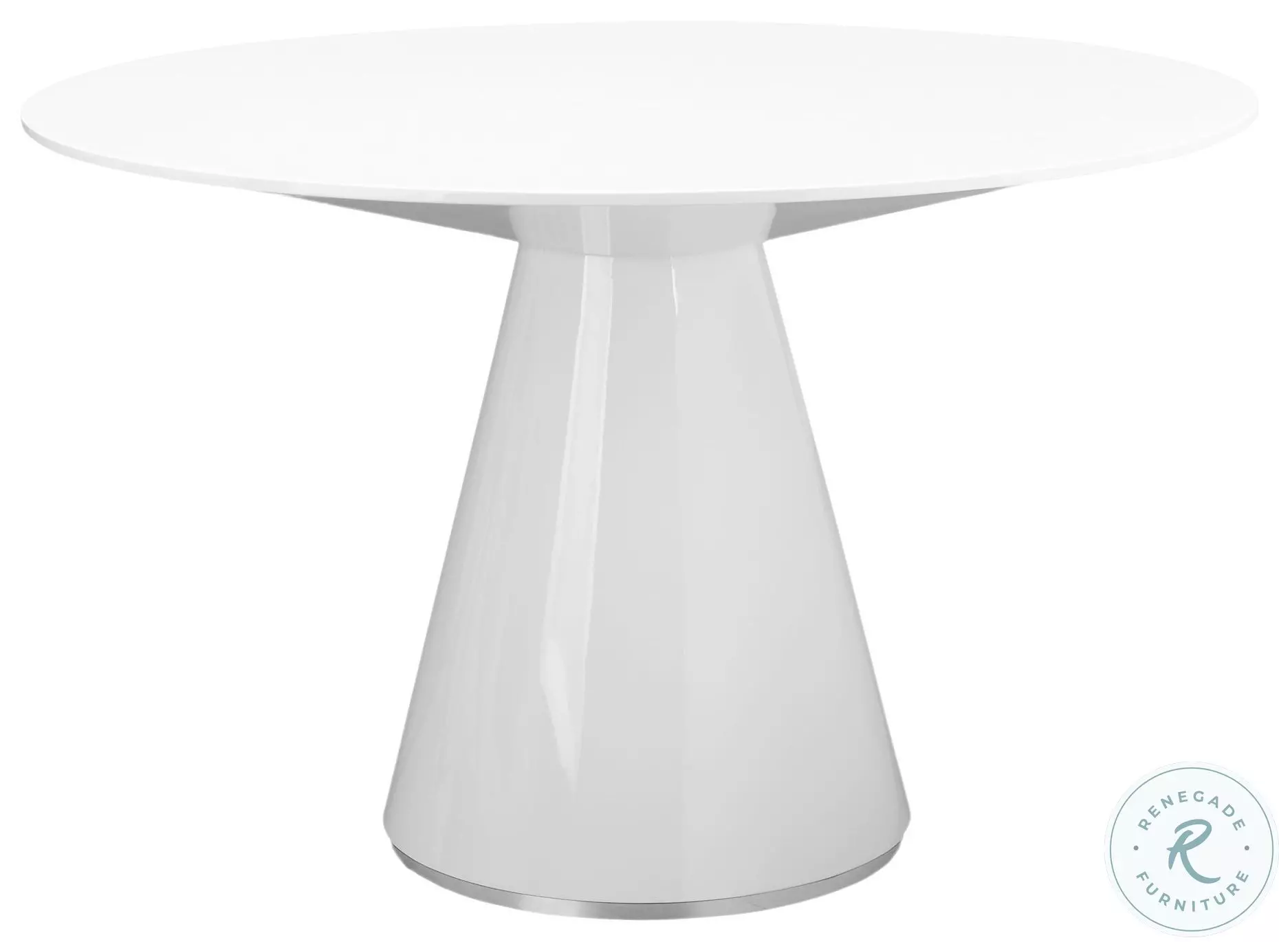 Otago White Round Dining Table from Moes Home | Coleman Furniture