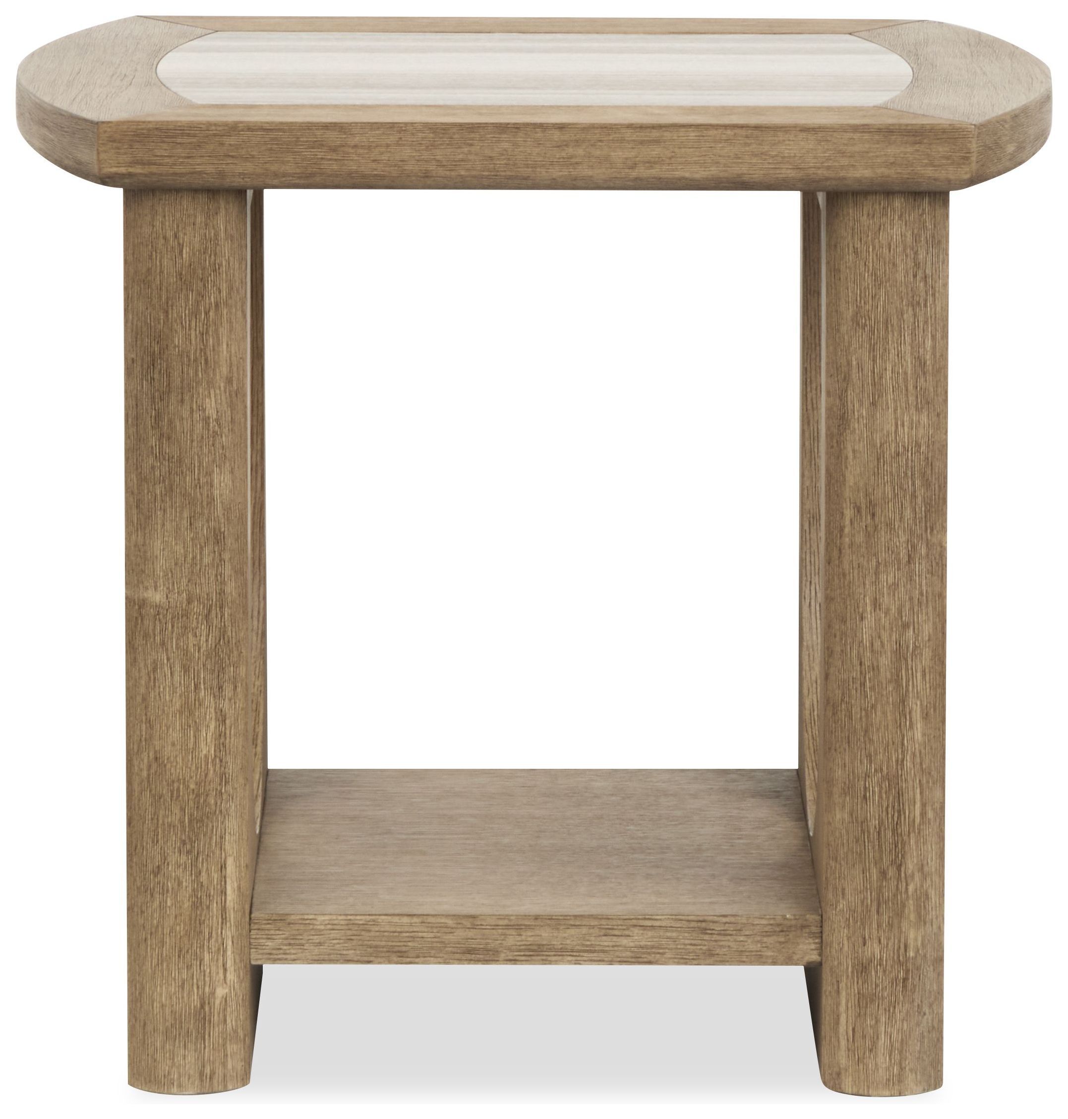 Fieldstone Riverbed Beige Rectangular Marble Top End Table From Crafted ...