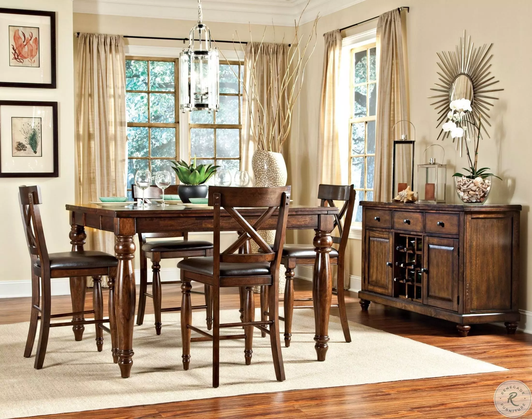 Kingston Brushed Rasin Gathering Extendable Dining Room Set from ...