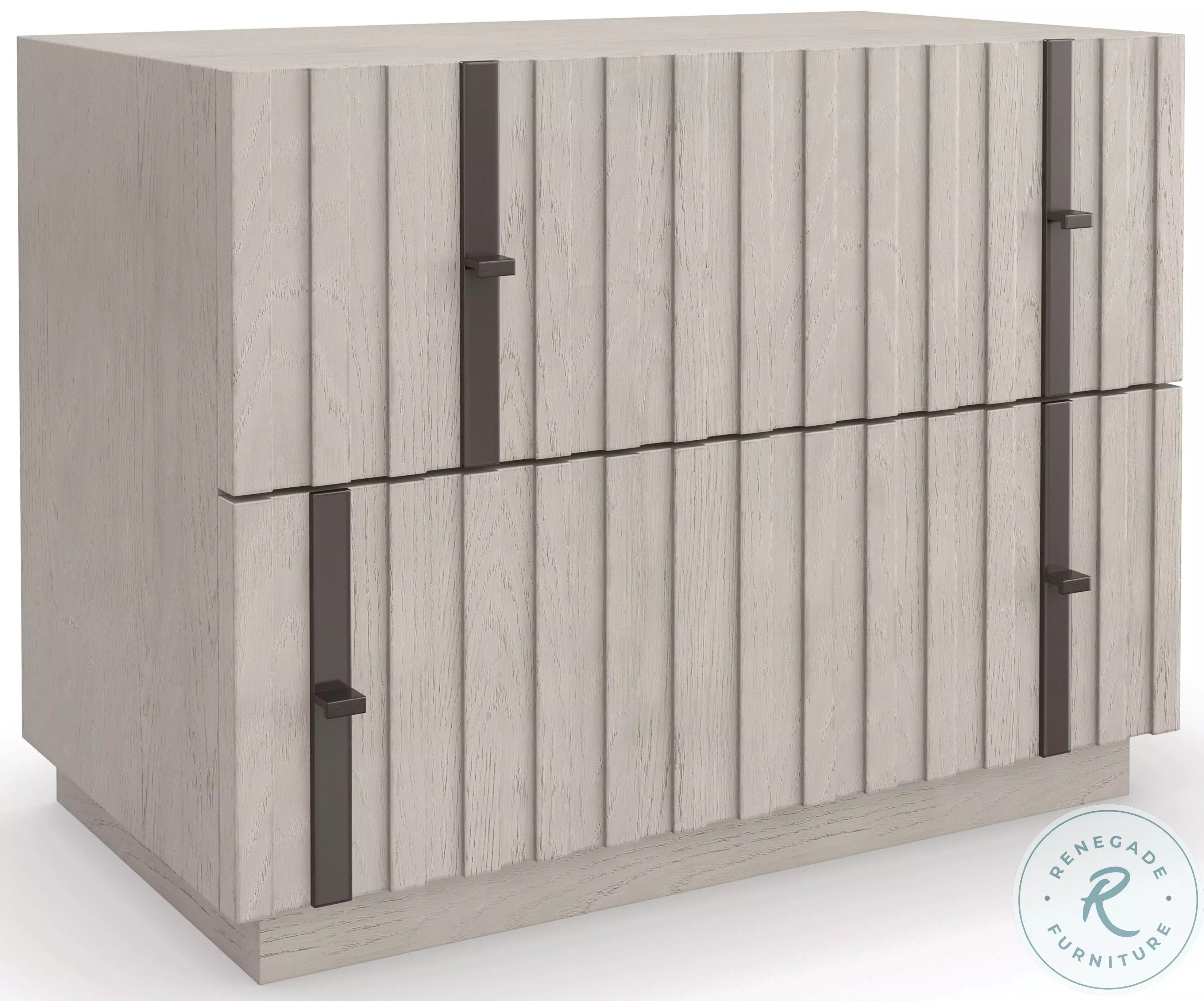 Classic Charm Fossil And Matte Black Large Nightstand From Delano Home ...