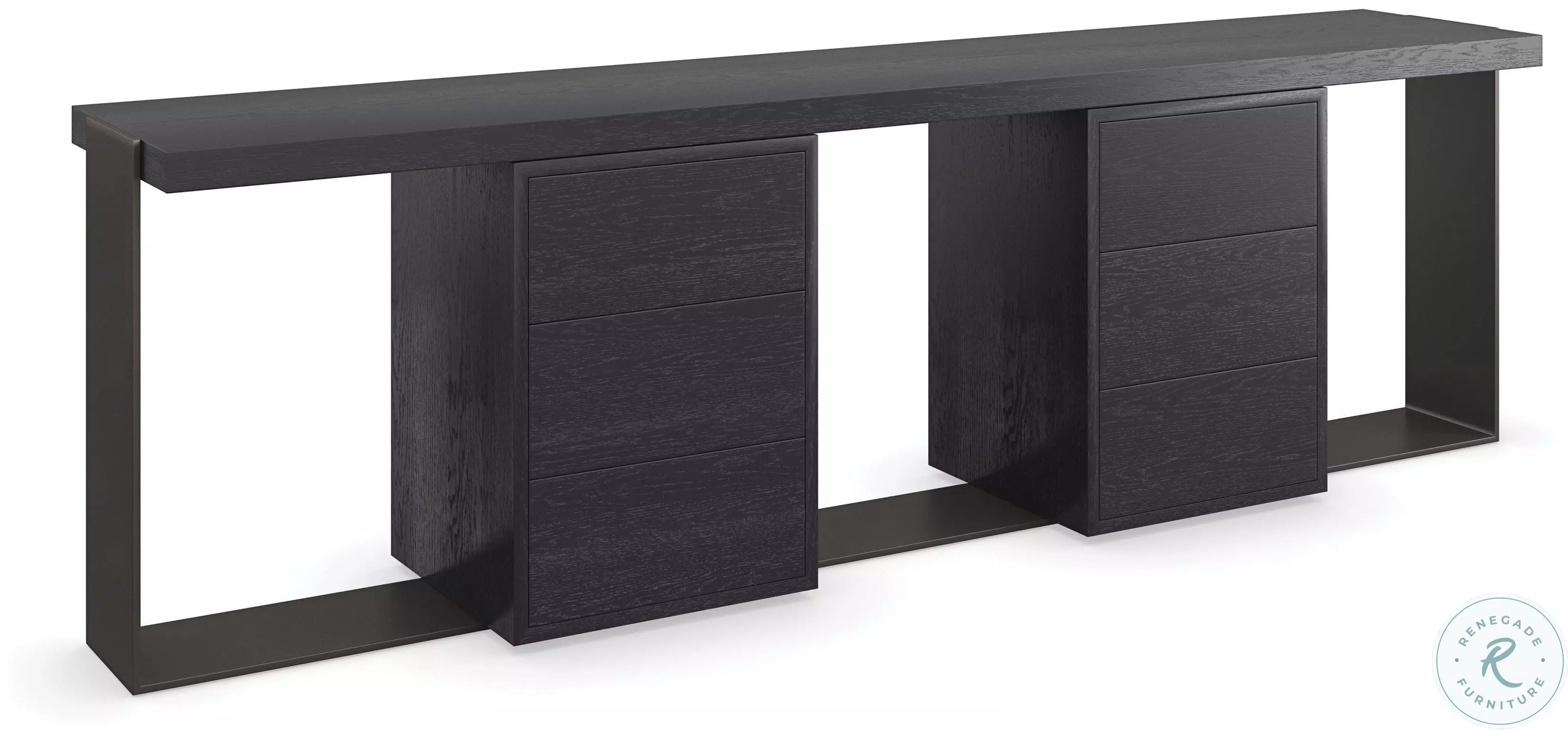Gabby Basalt And Matte Black Metal 6 Drawer Console Table From Caracole ...