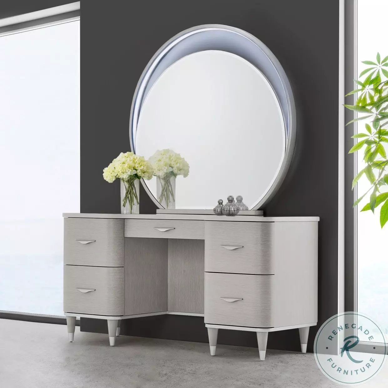 Eclipse Moonlight Vanity And Mirror with LED Lights From Home Gallery ...