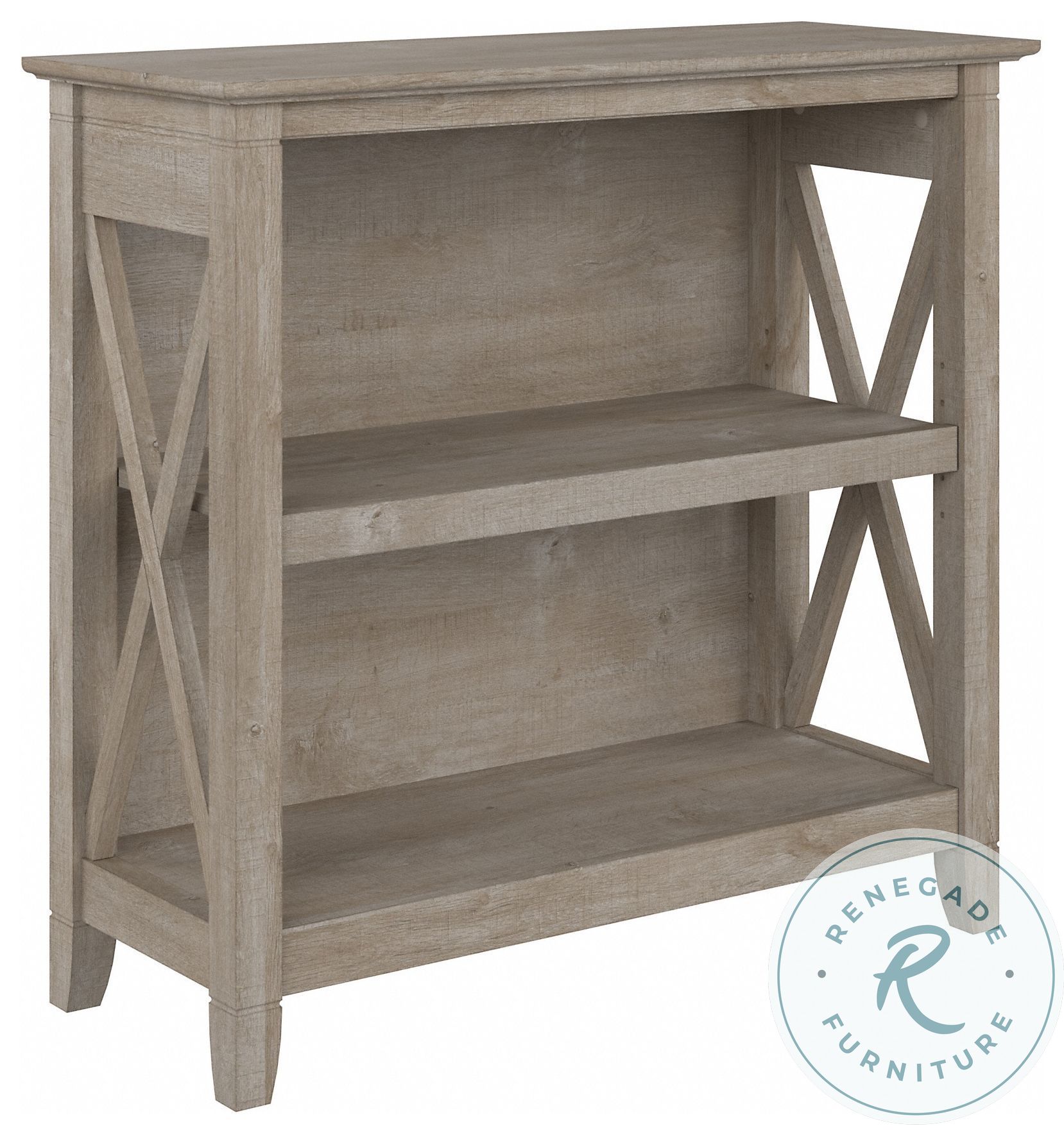 Key West Washed Gray Small 2 Shelf Bookcase From Bush Furniture ...