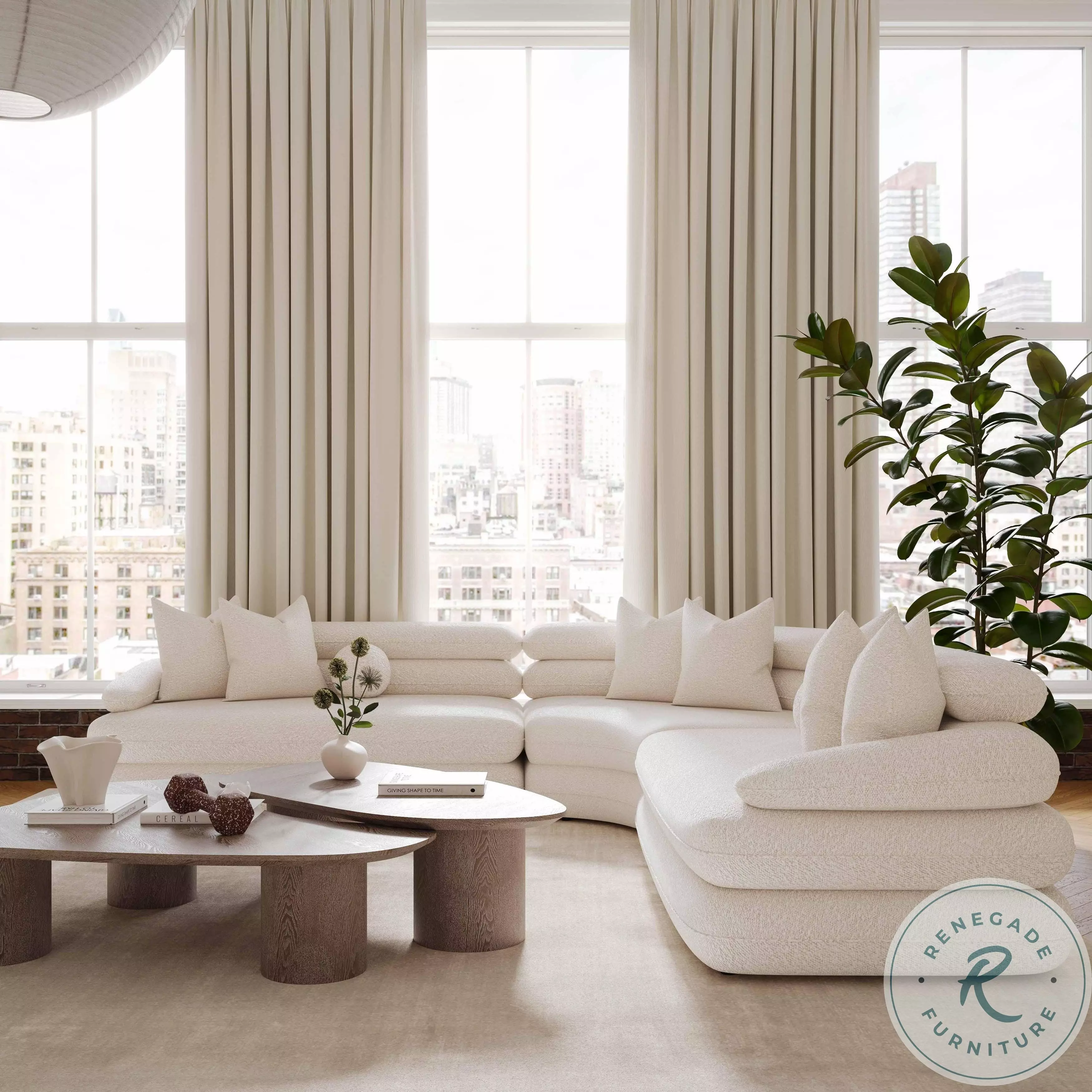Lulu Cream Boucle Modular Sectional from TOV | Coleman Furniture
