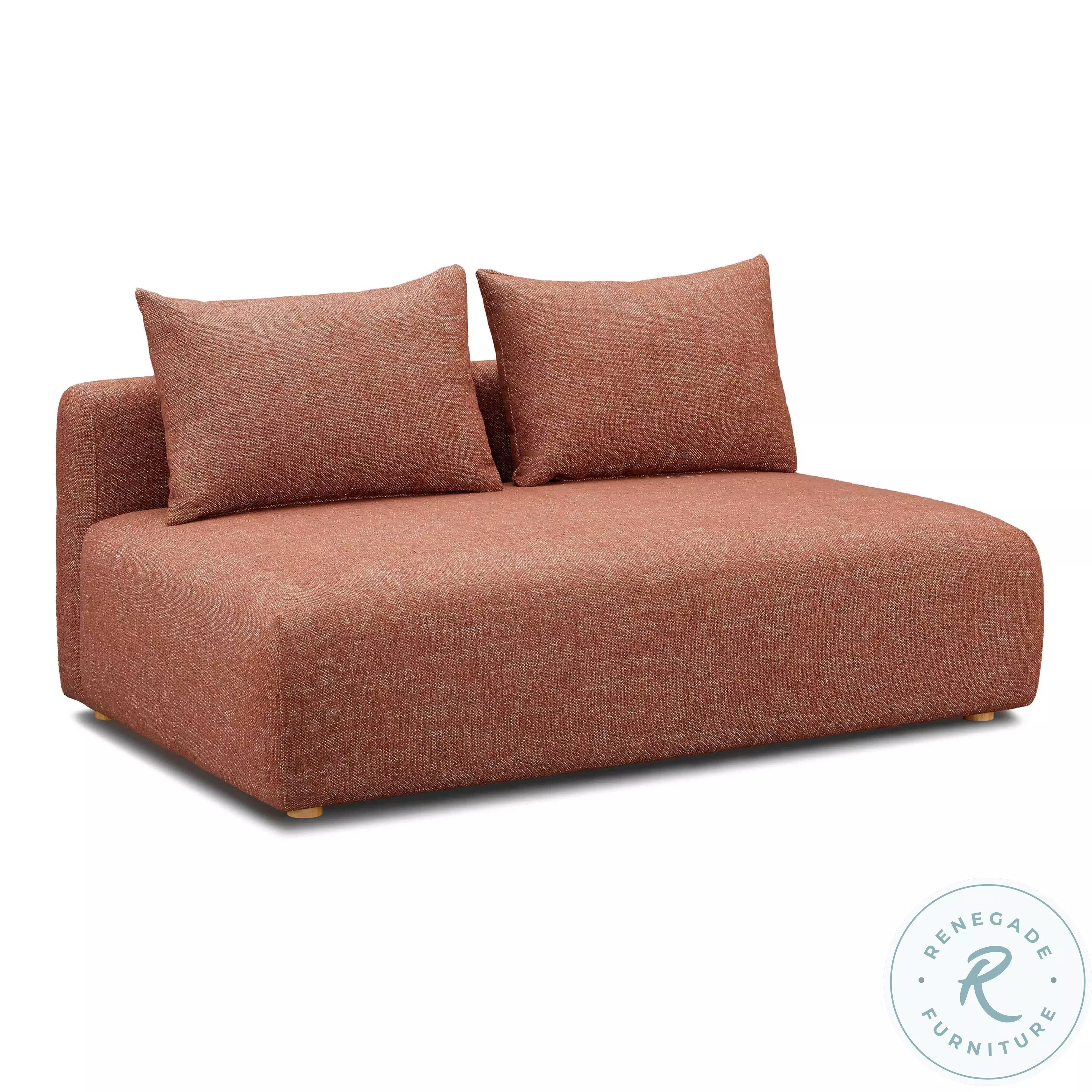 Hangover Sedona Red Textured Fabric Modular Loveseat From TOV | Coleman ...