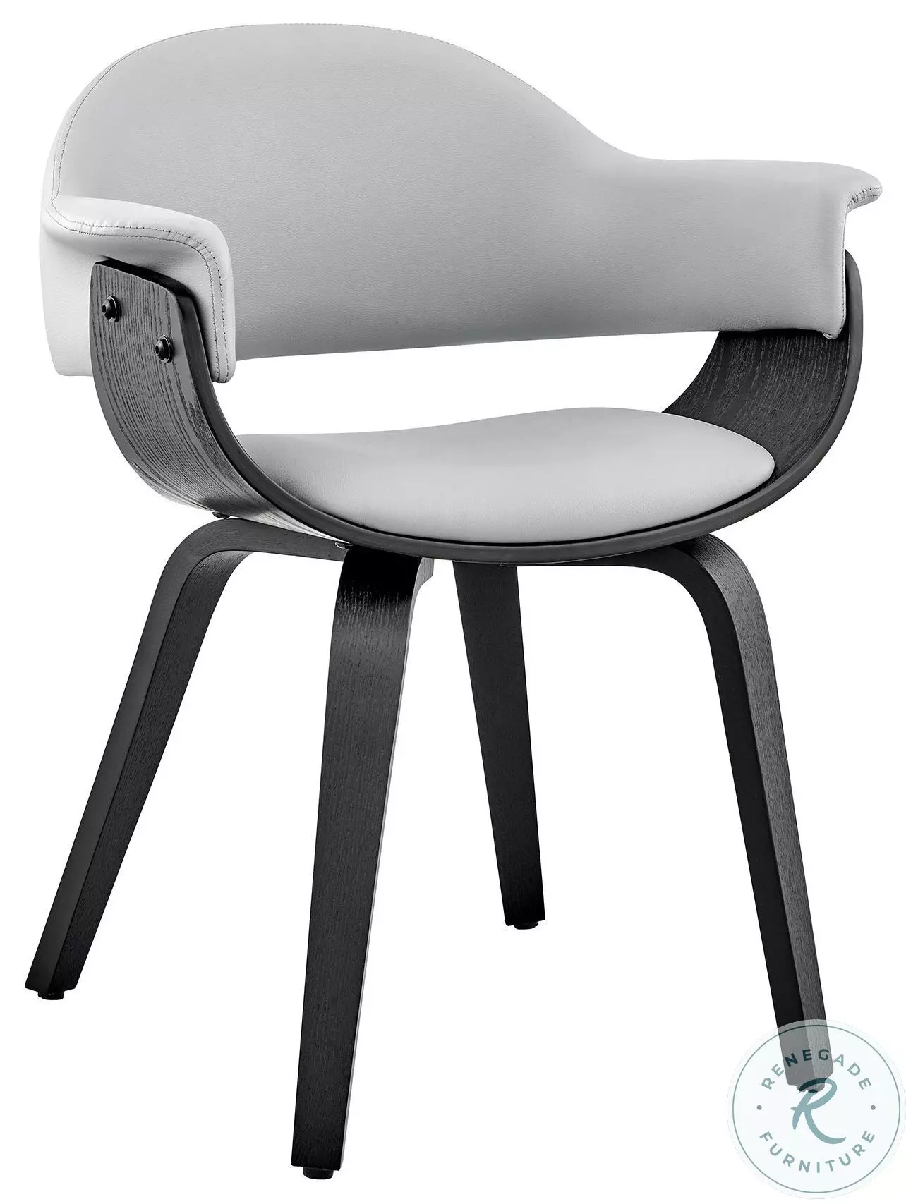Adalyn Gray Faux Leather And Black Wood Dining Chair From Armen Living ...