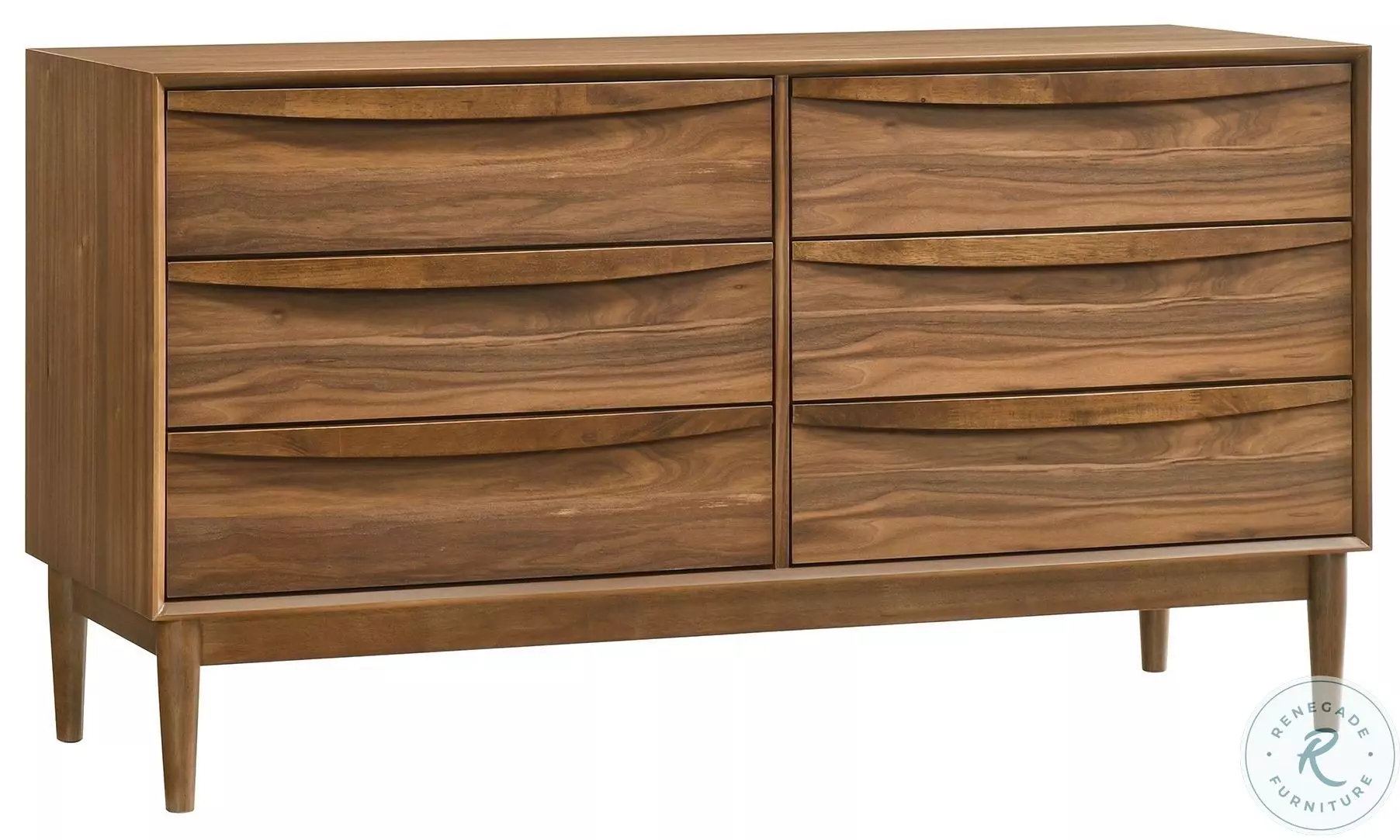 Artemio Walnut 6 Drawer Dresser From Armen Living | Coleman Furniture