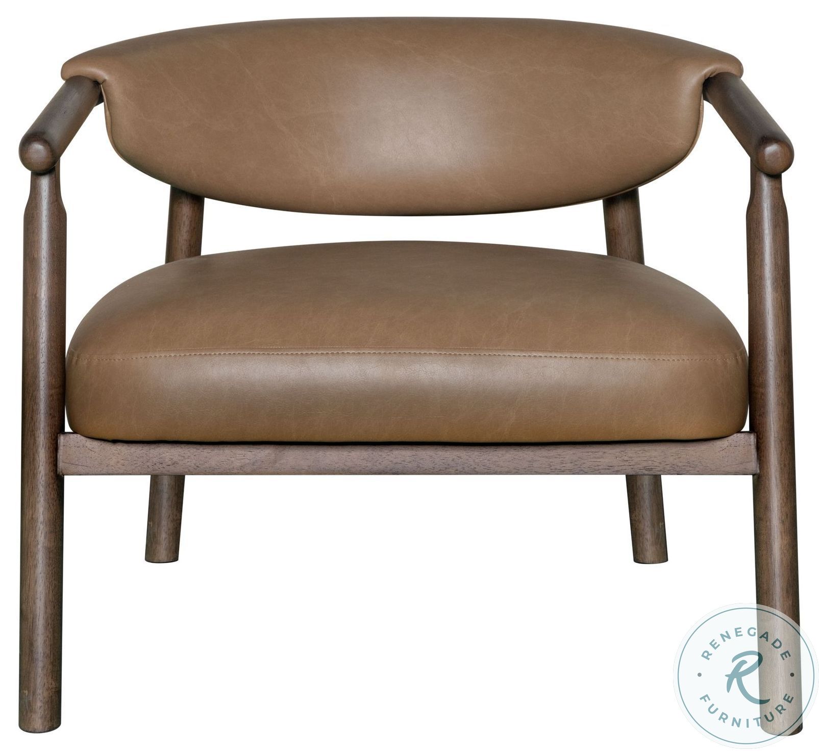 Autumn Bister Brown Performance Fabric Faux Leather Accent Chair from ...