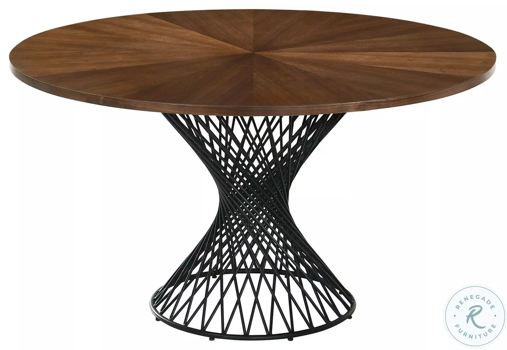 Cirque Walnut Pedestal 54" Round Dining Table From Armen Living ...